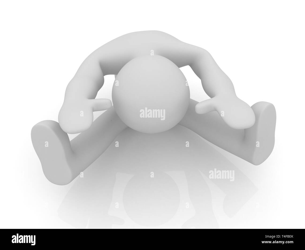 3d man isolated on white. Series: morning exercises - flexibility ...