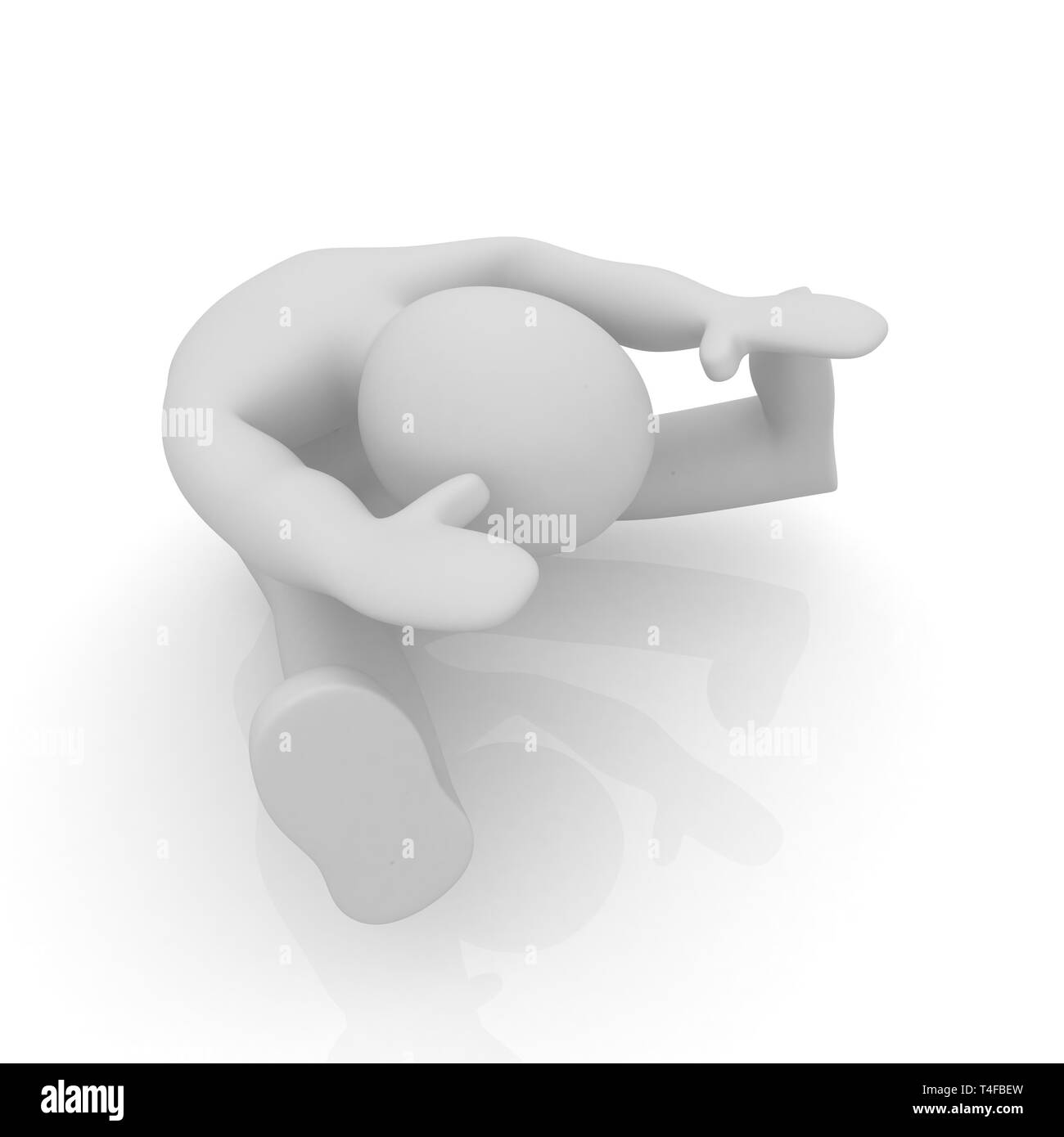 3d man isolated on white. Series: morning exercises - flexibility ...