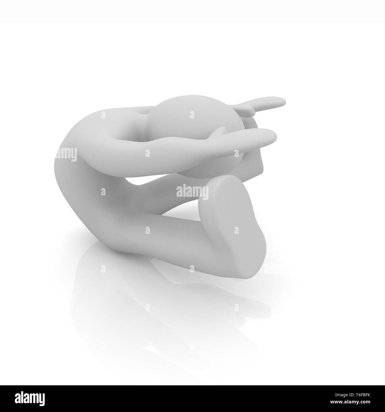 3d man isolated on white. Series: morning exercises - flexibility ...