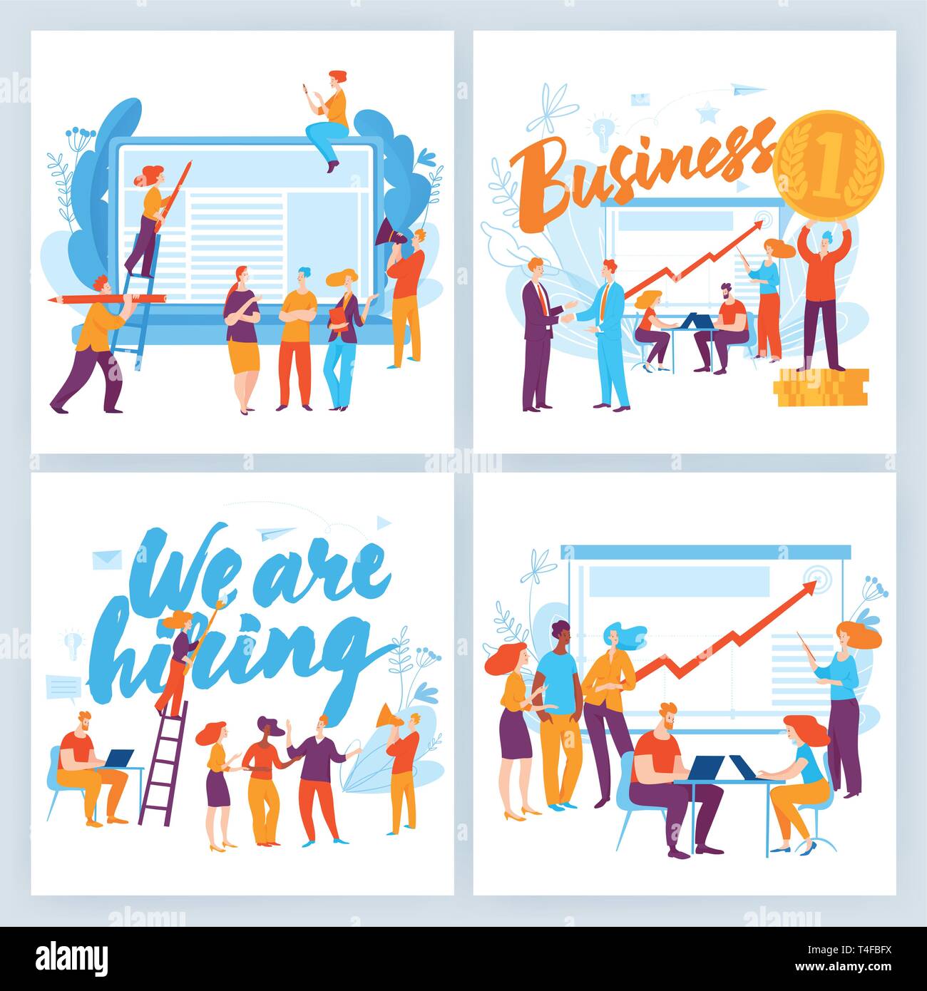 Set of four vector business concept slide designs Stock Vector Image ...