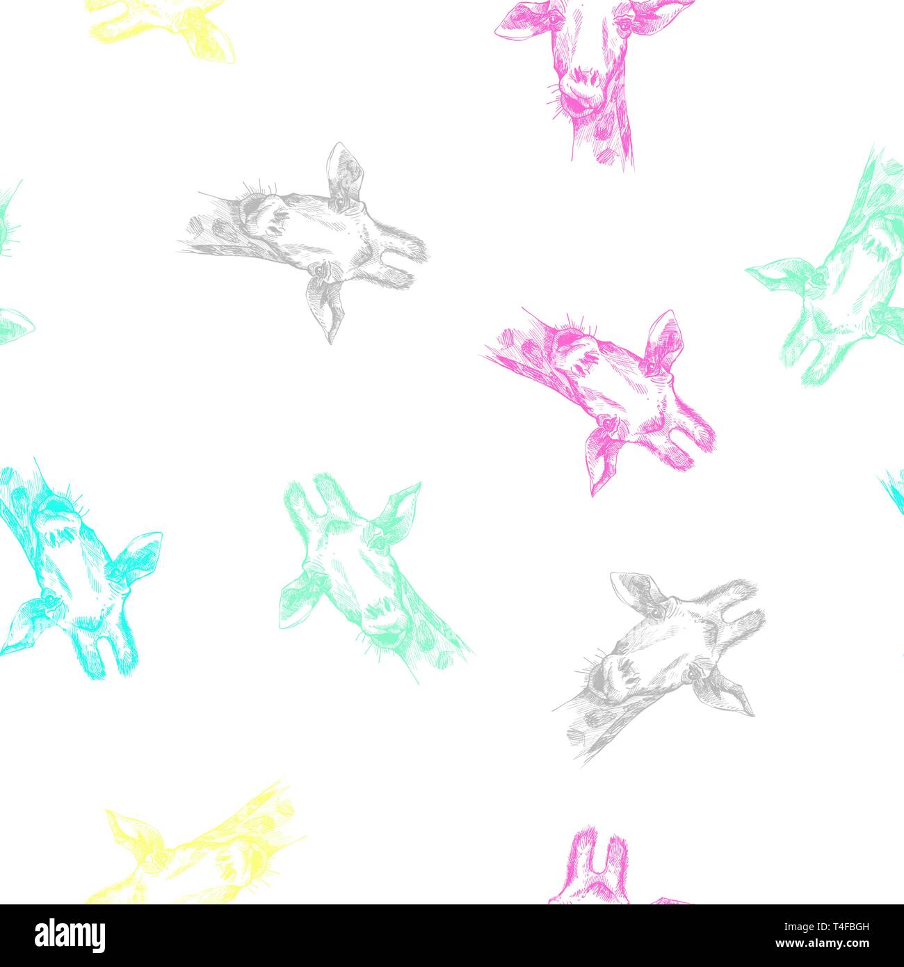 A pretty giraffe. Hand drawn giraffe pattern. Sketch of the giraffe ...