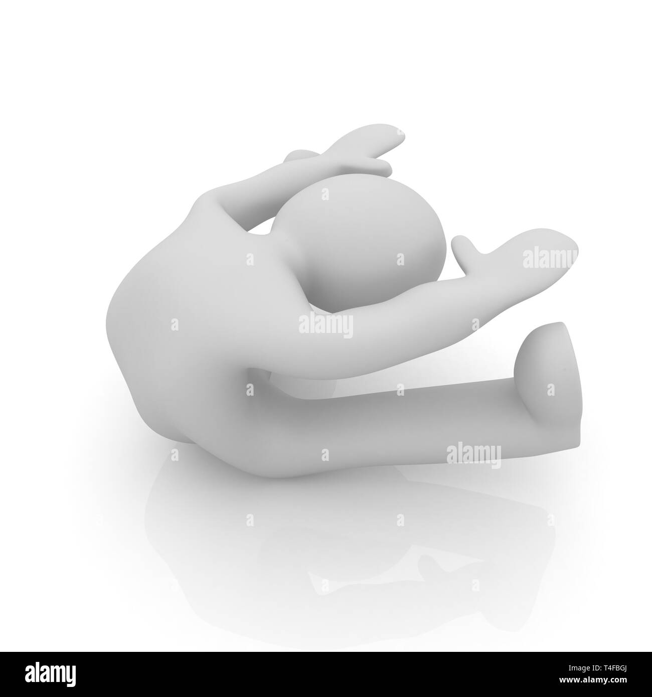 3d man isolated on white. Series: morning exercises - flexibility ...