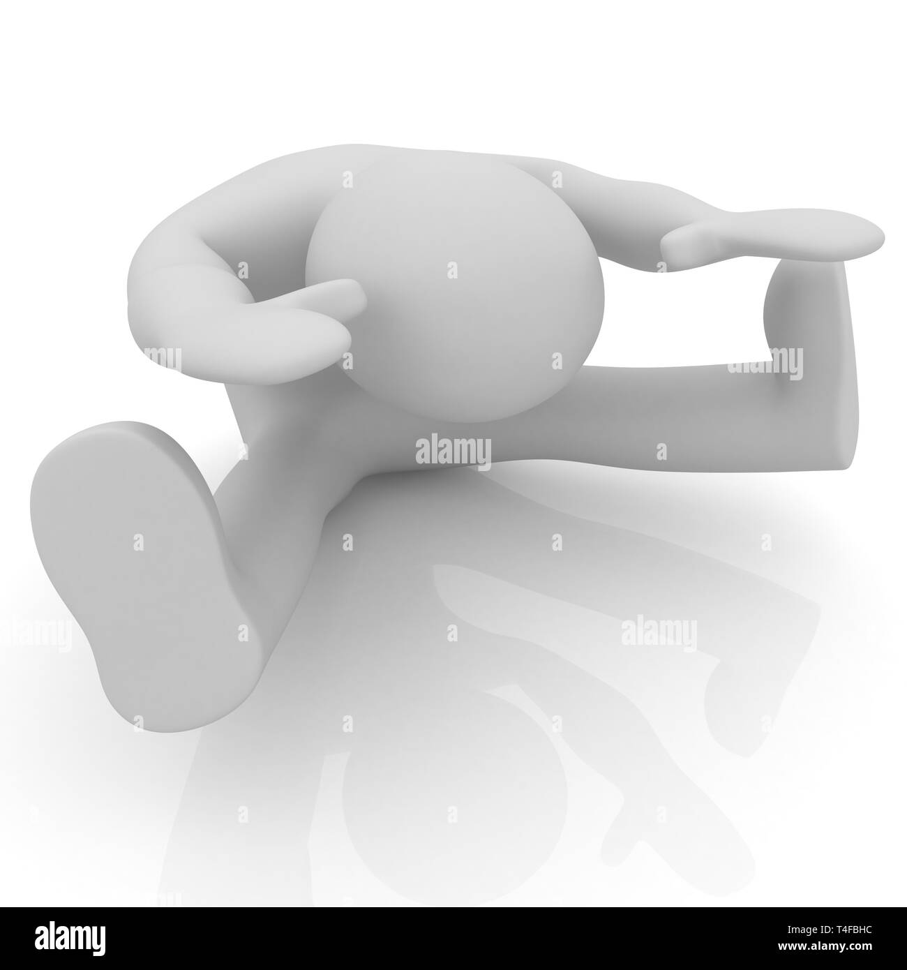 3d man isolated on white. Series: morning exercises - flexibility ...