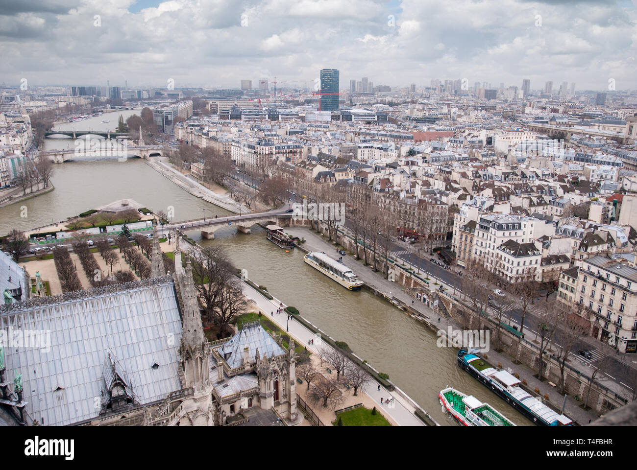 aerial view of Paris and Seine river Stock Photo - Alamy