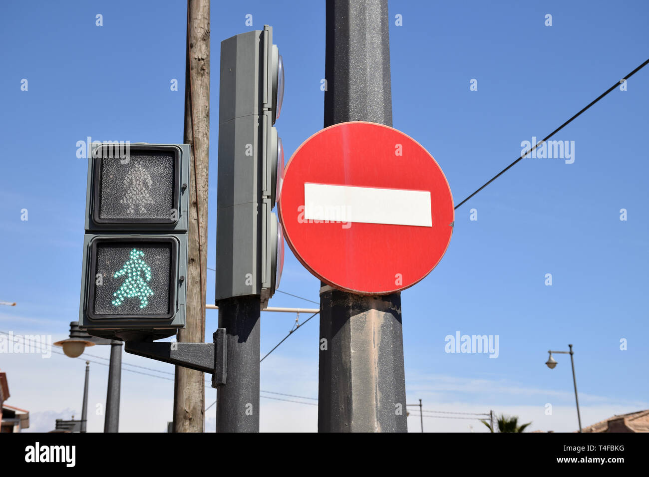 Green woman sign instead of green man, El Cabanyal, Valencia, Spain ...