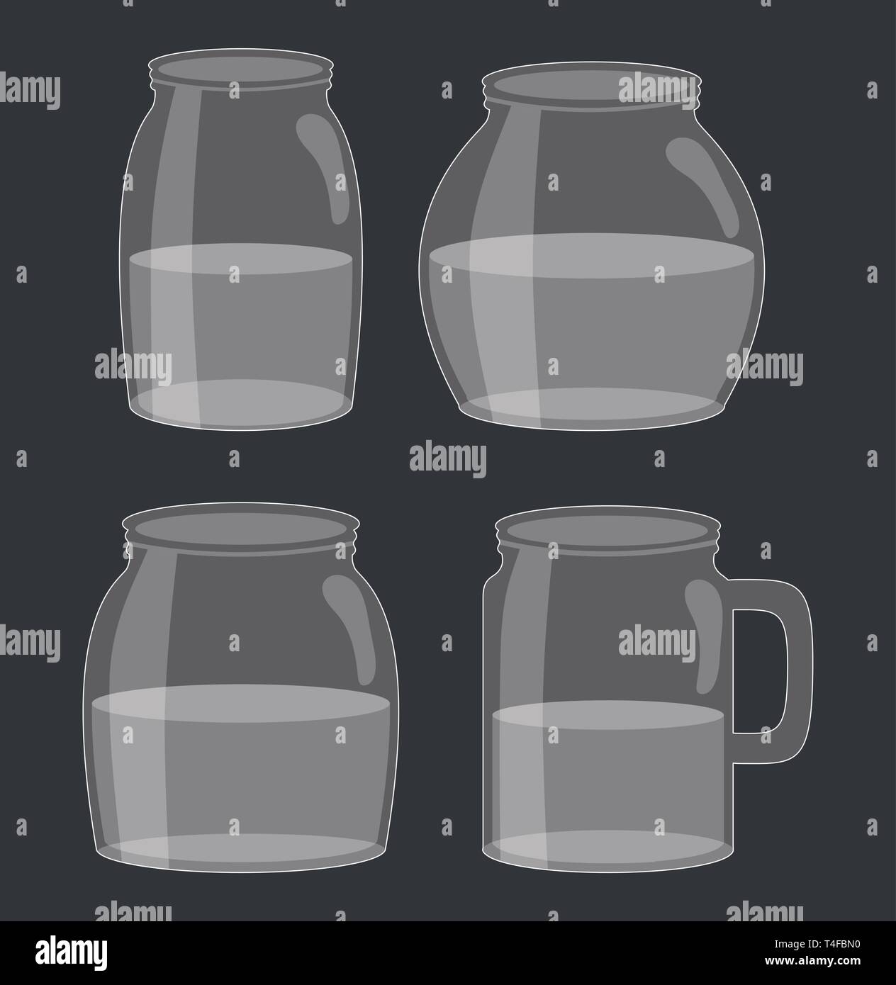 set of mason jars with liquid vector illustration design Stock Vector ...