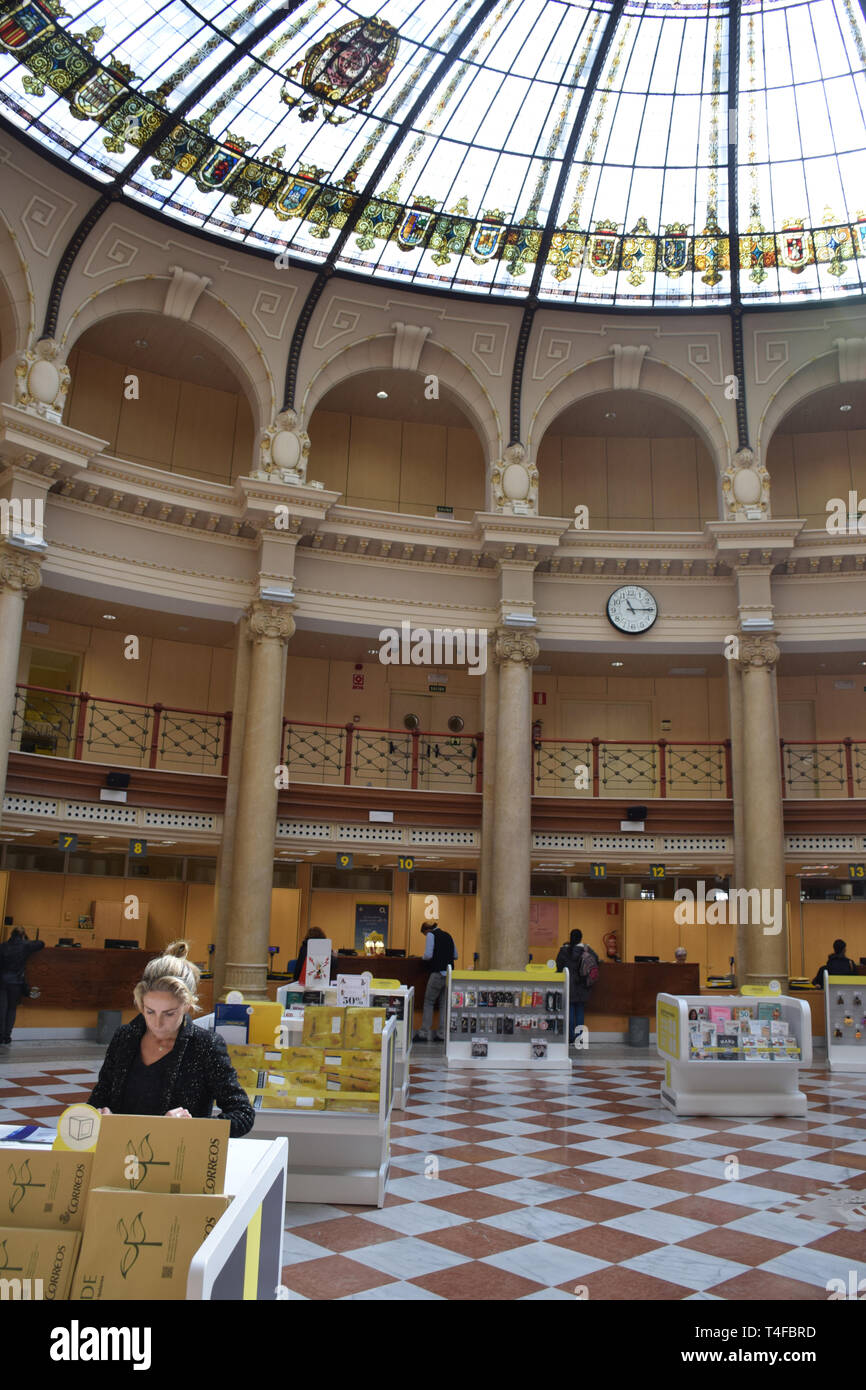 Inside Valencia post office, Spain 2019 Stock Photo - Alamy
