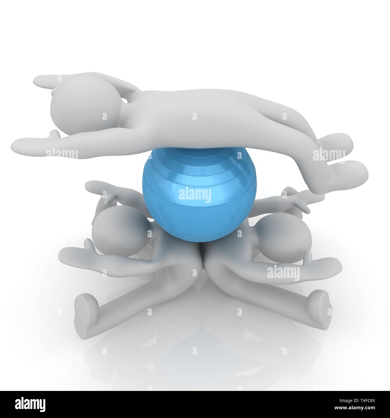 3d man exercising position on fitness ball. My biggest pilates series ...