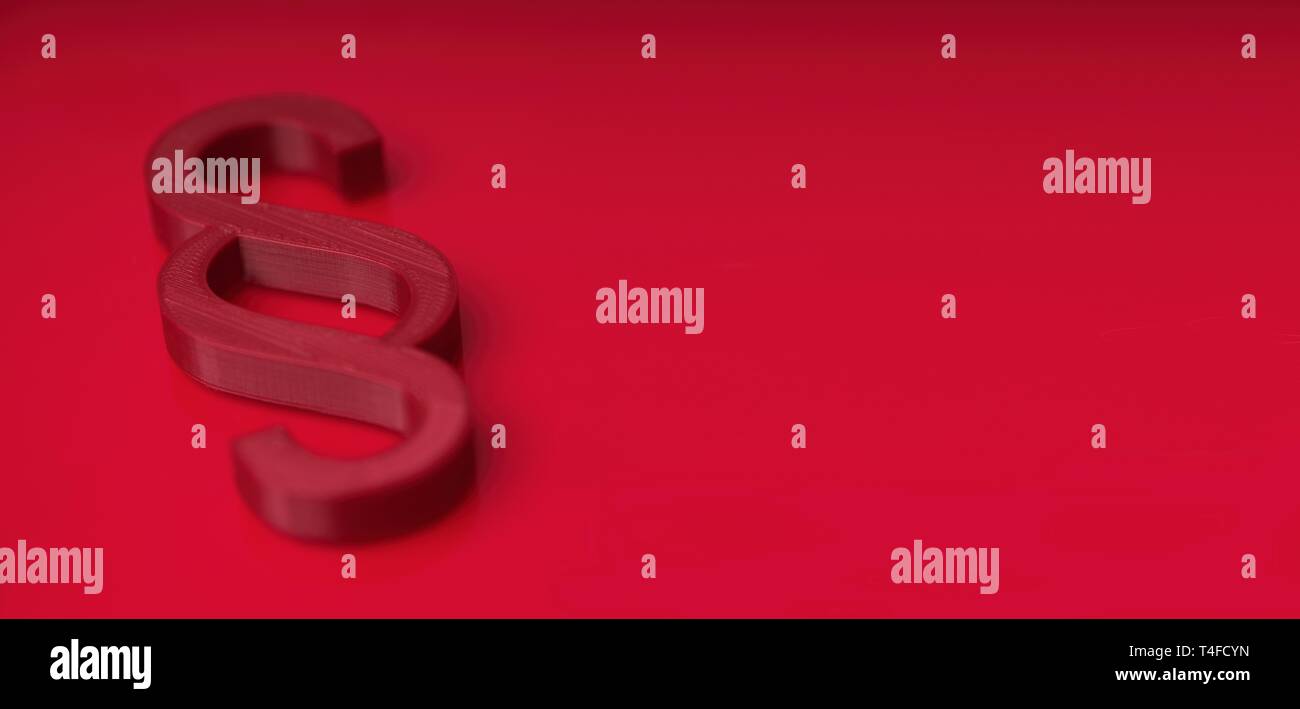 Paragraph symbol on red plate background with copy space Stock Photo ...