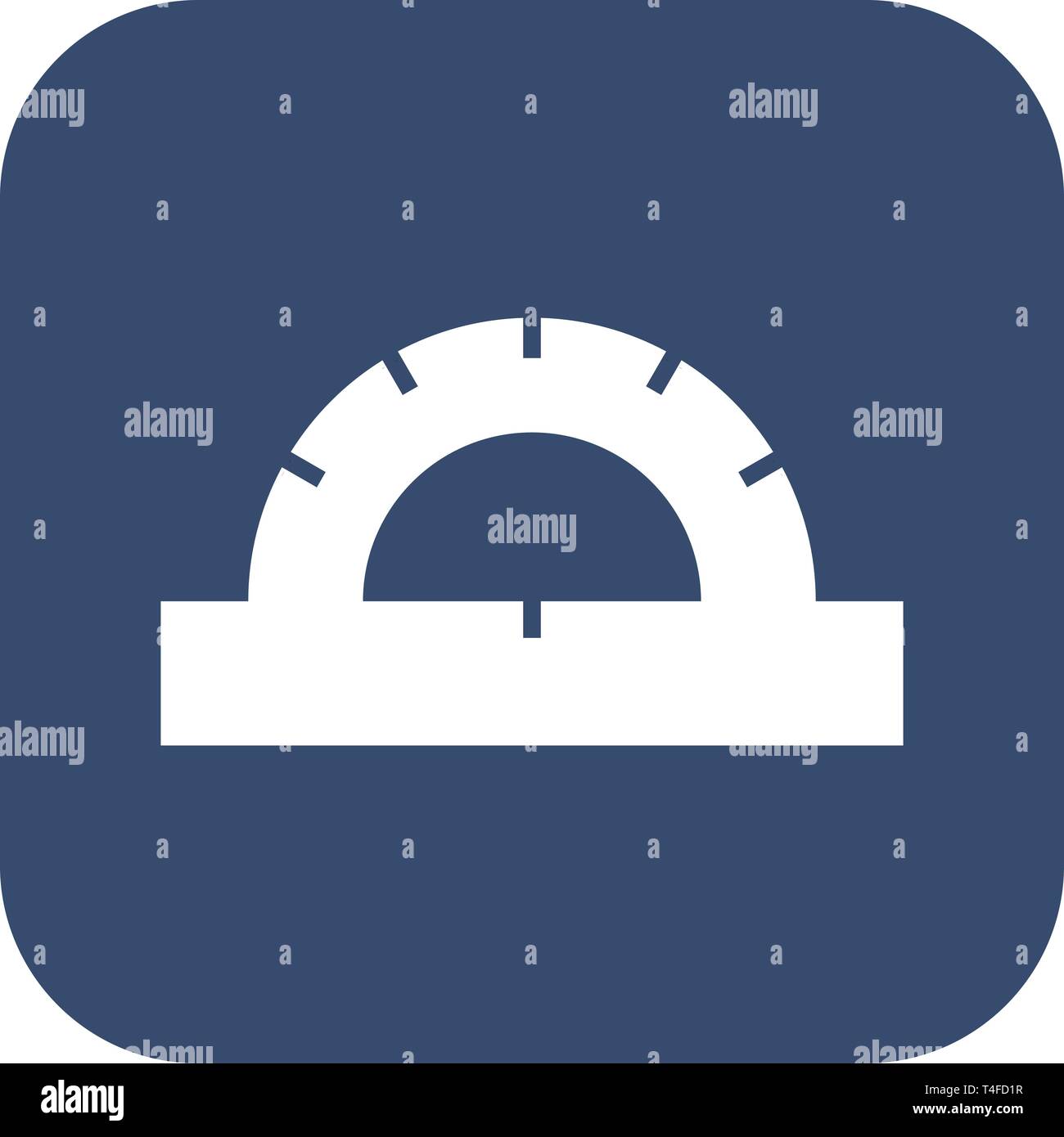 Protractor icon in flat style isolated on dark background. For your ...