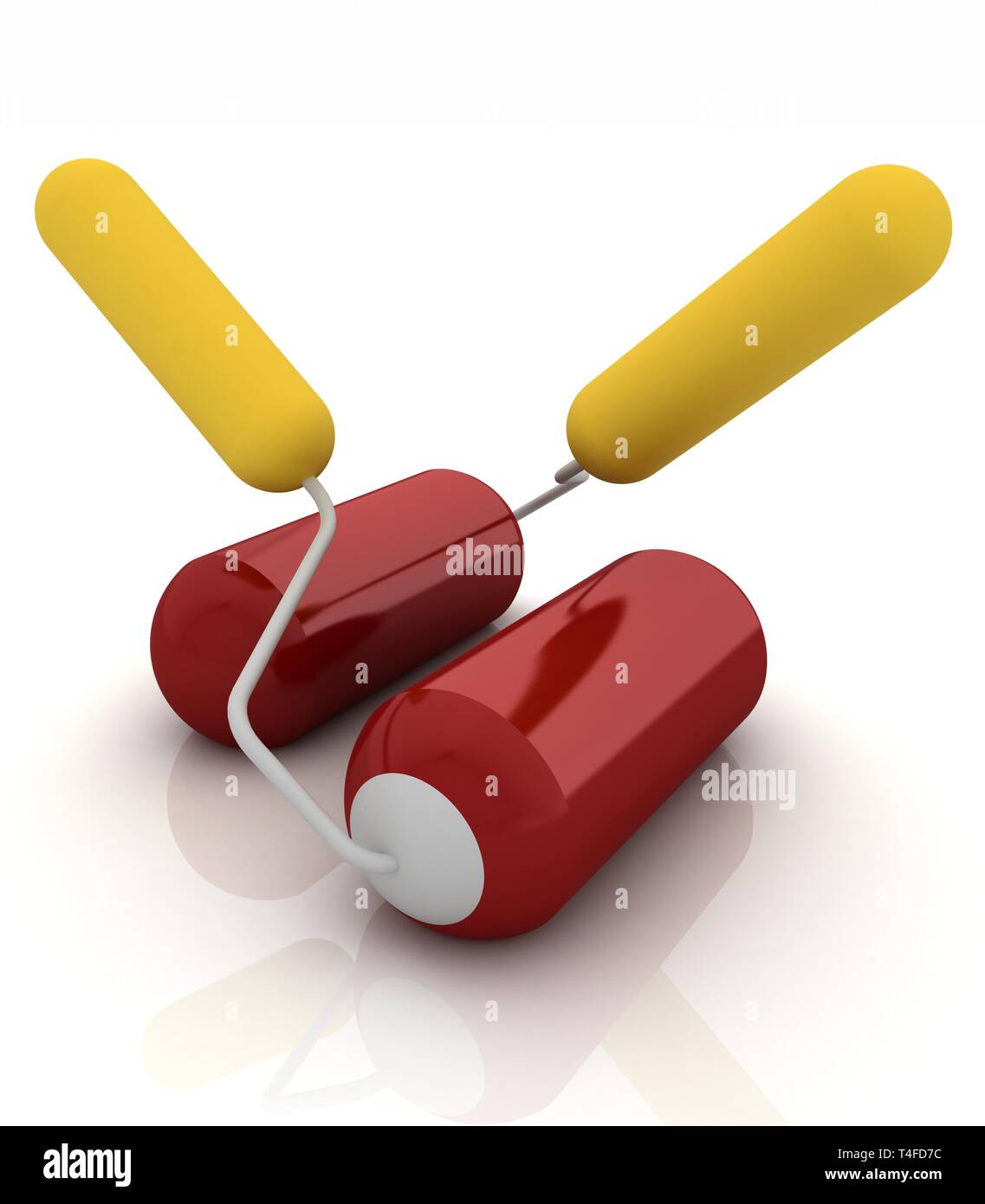 3d render paint rollers hi-res stock photography and images - Alamy