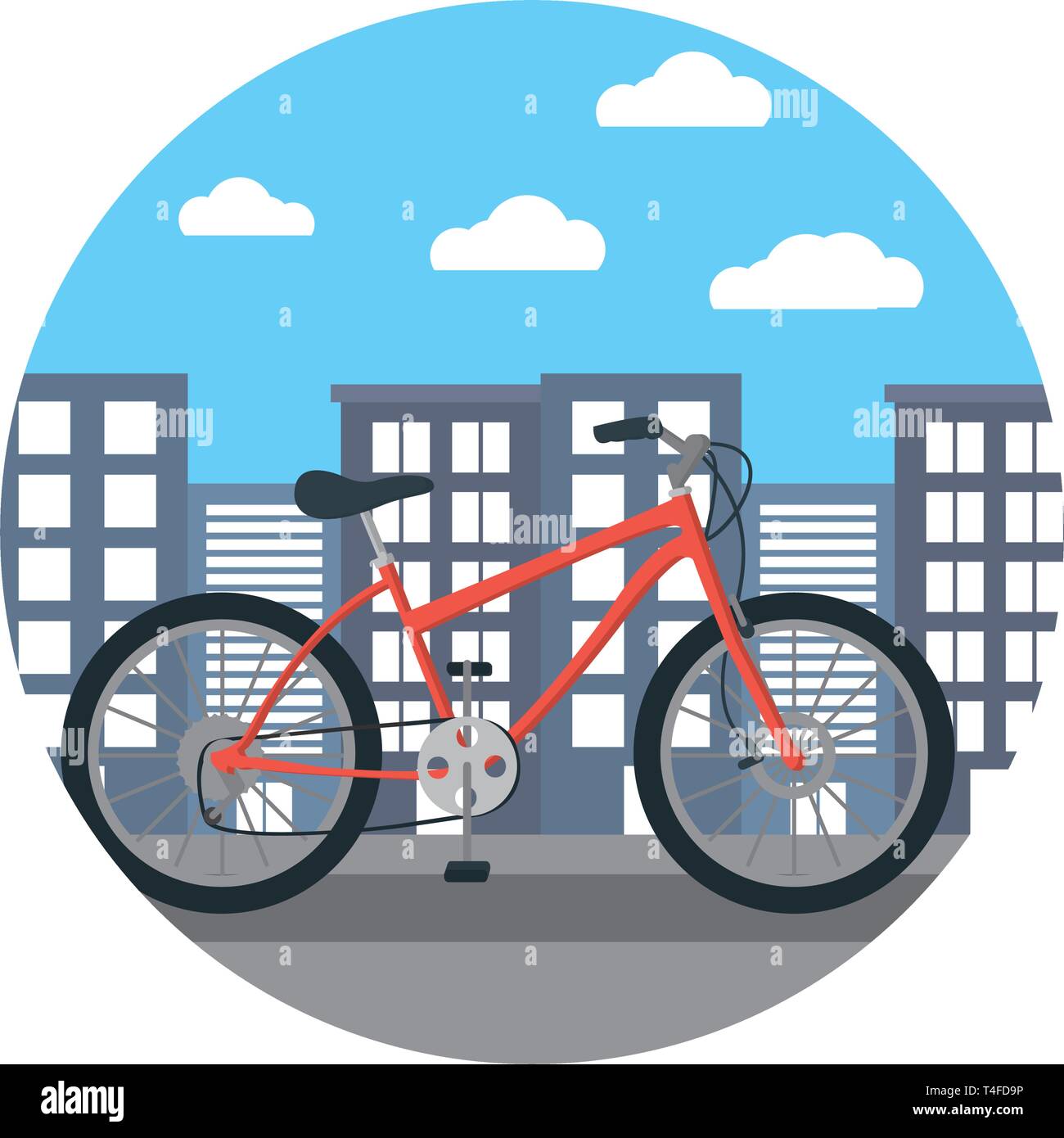transportation concept mountain bike cartoon vector illustration ...