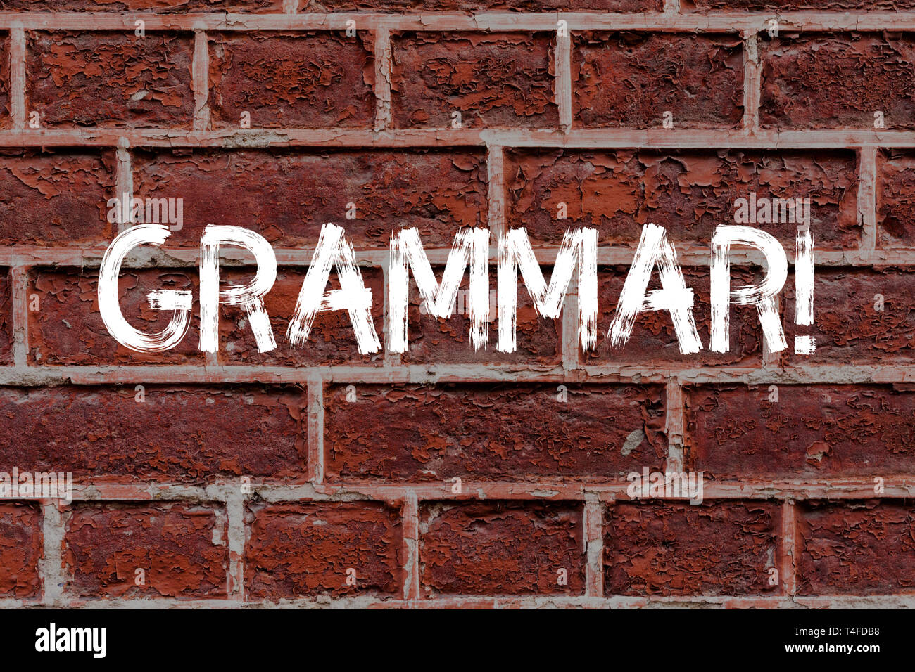 Text sign showing Grammar. Business photo text whole system structure ...