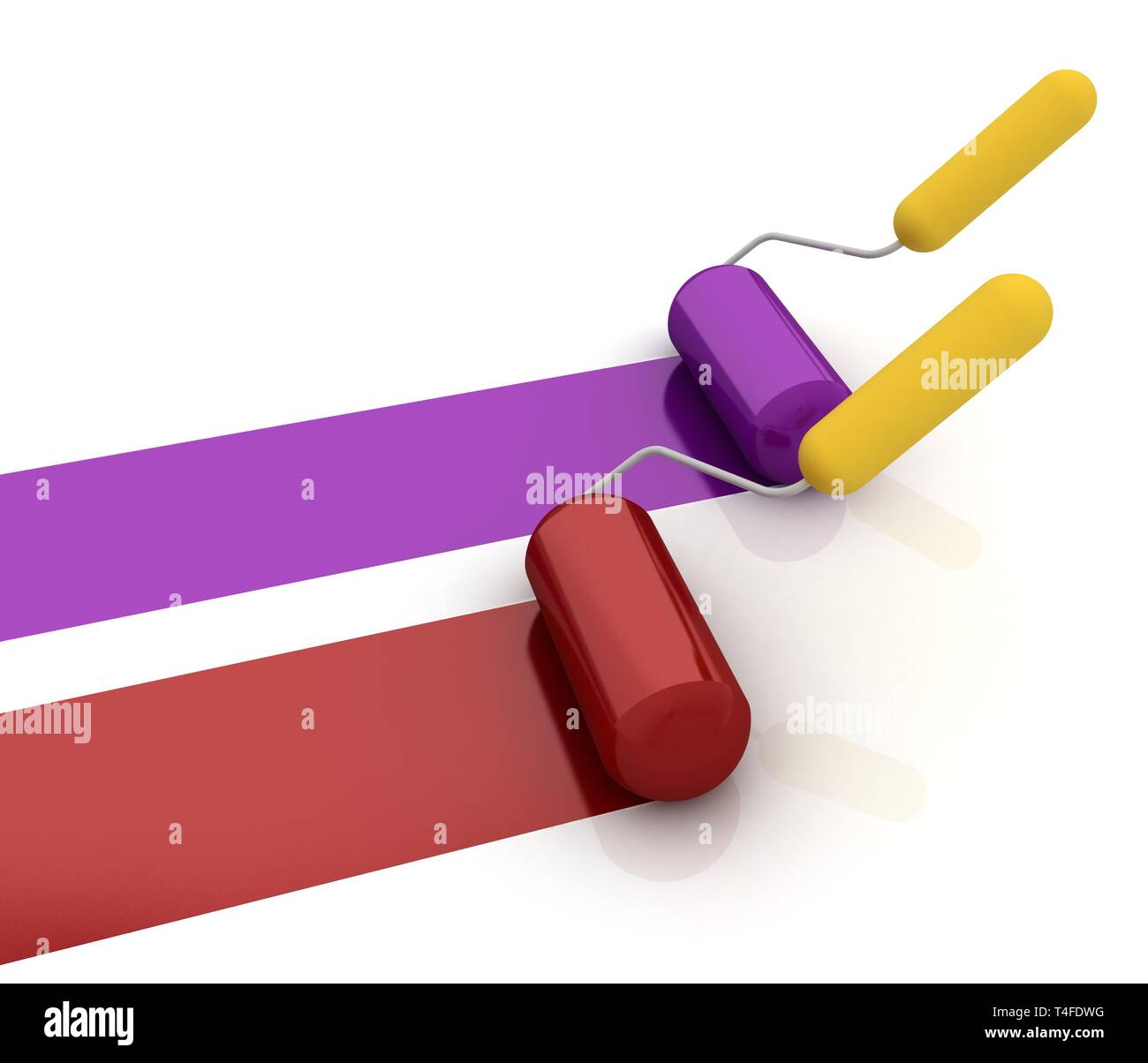 3d render paint rollers hi-res stock photography and images - Alamy