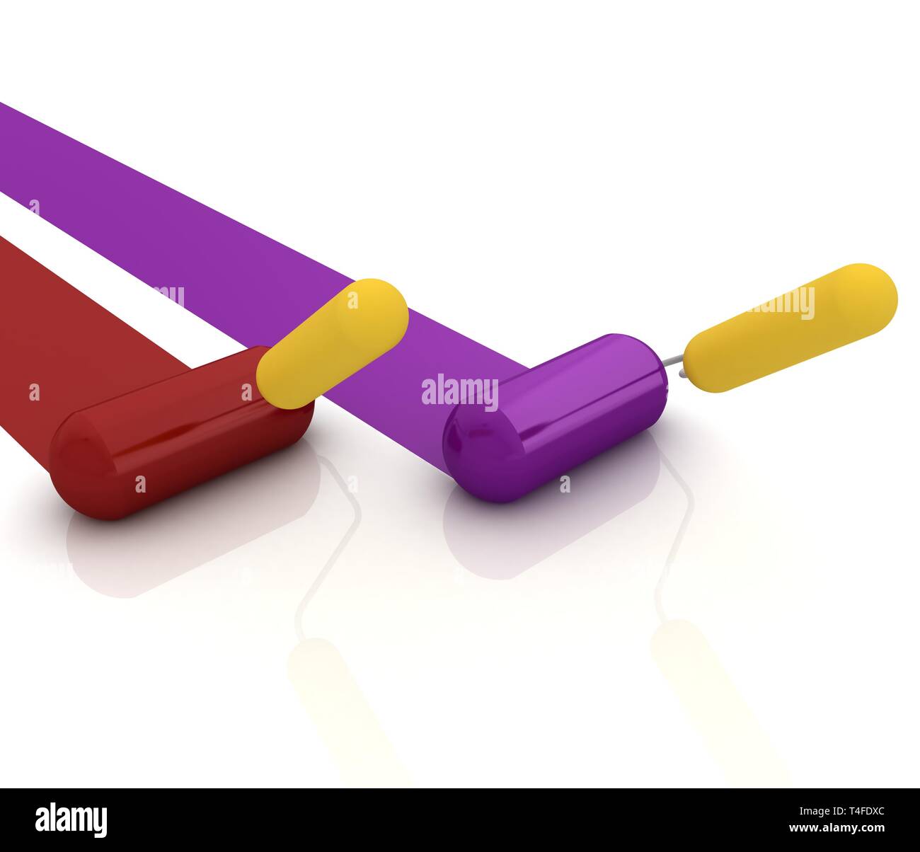 3d render paint rollers hi-res stock photography and images - Alamy
