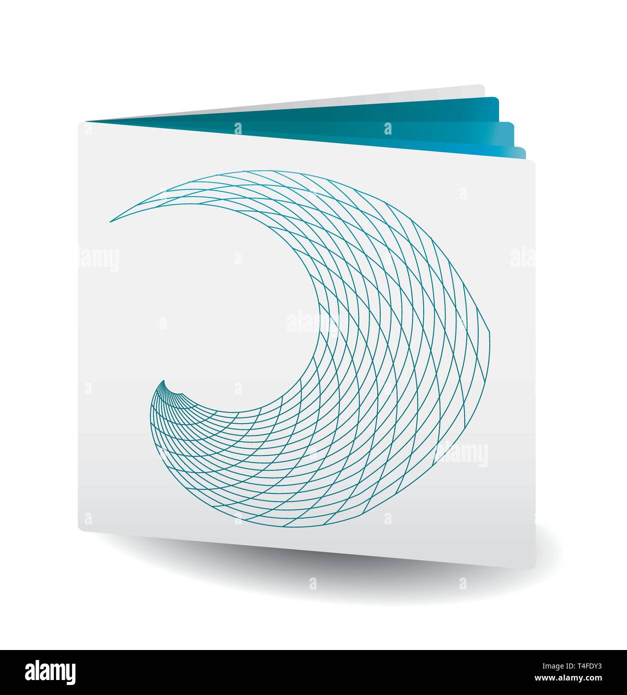 Book with blue pages and dynamic pattern on cover, vector illustration ...