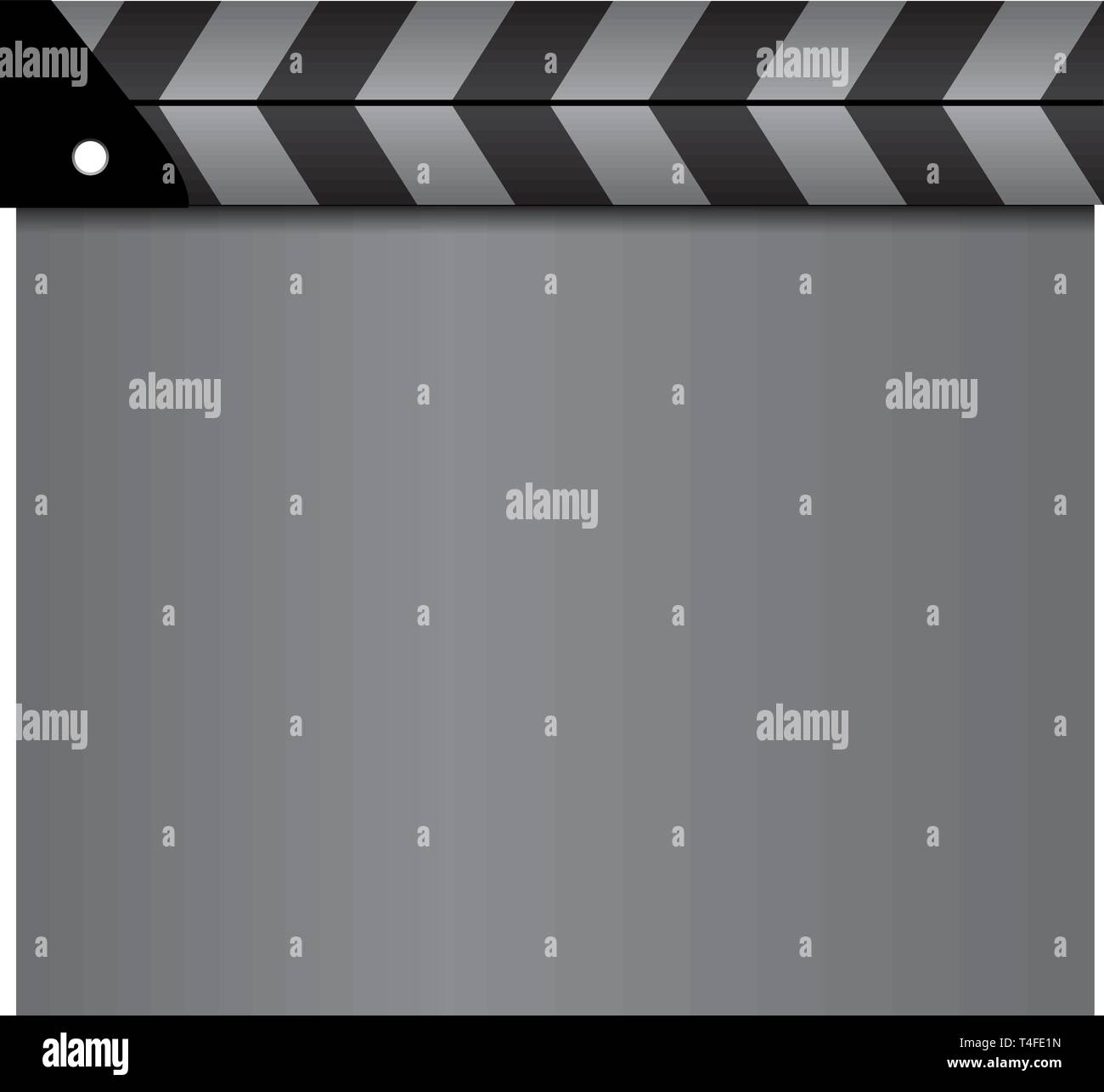 Gray cinema clapboard, movie clapper board, closed, isolated on white ...