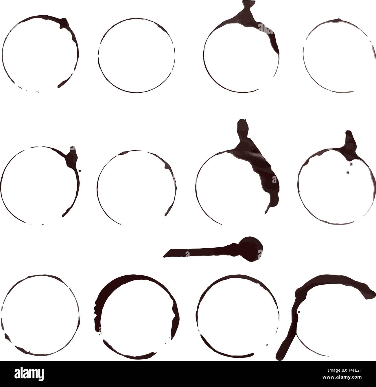 Splashes and traces of coffee cup, vector illustration Stock Vector ...