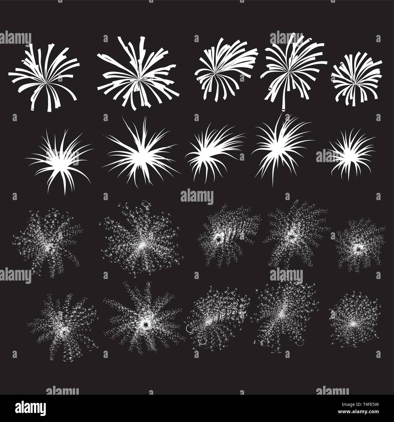 Set of fireworks, part 1, vector illustration Stock Vector Image & Art ...
