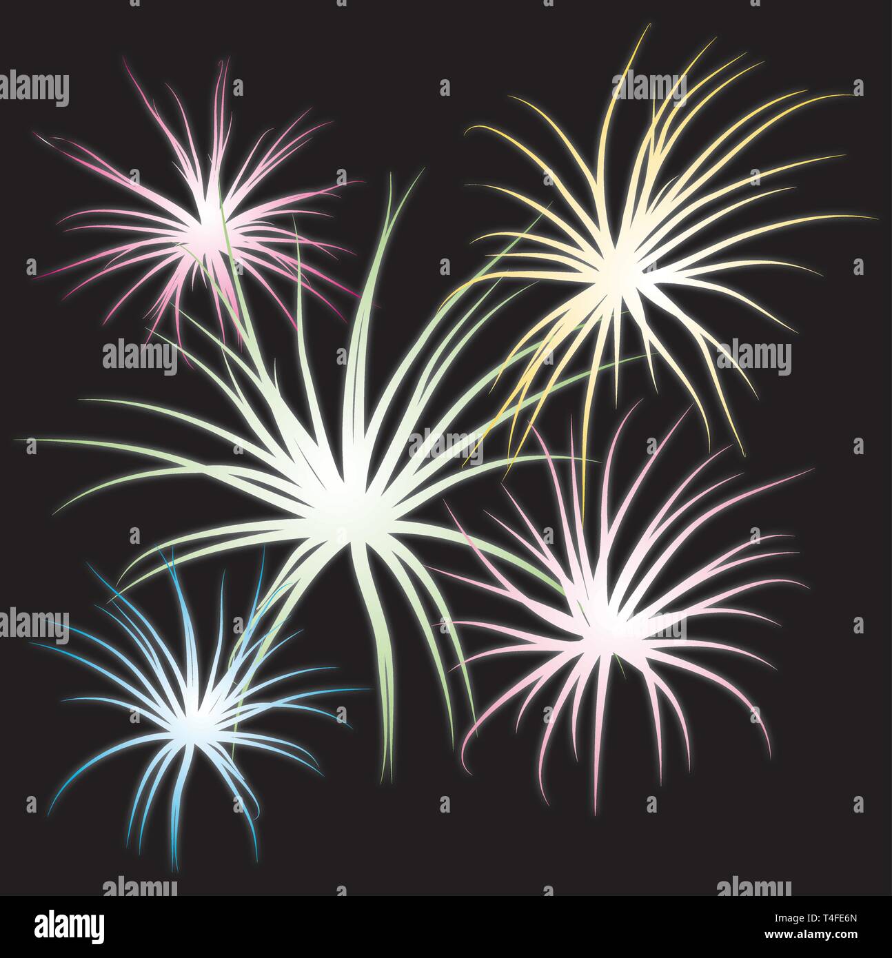Set of fireworks, part 2, vector illustration Stock Vector Image & Art - Alamy