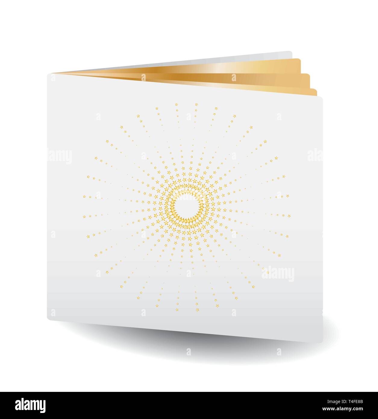 Book with golden pages and abstract pattern on cover, vector ...