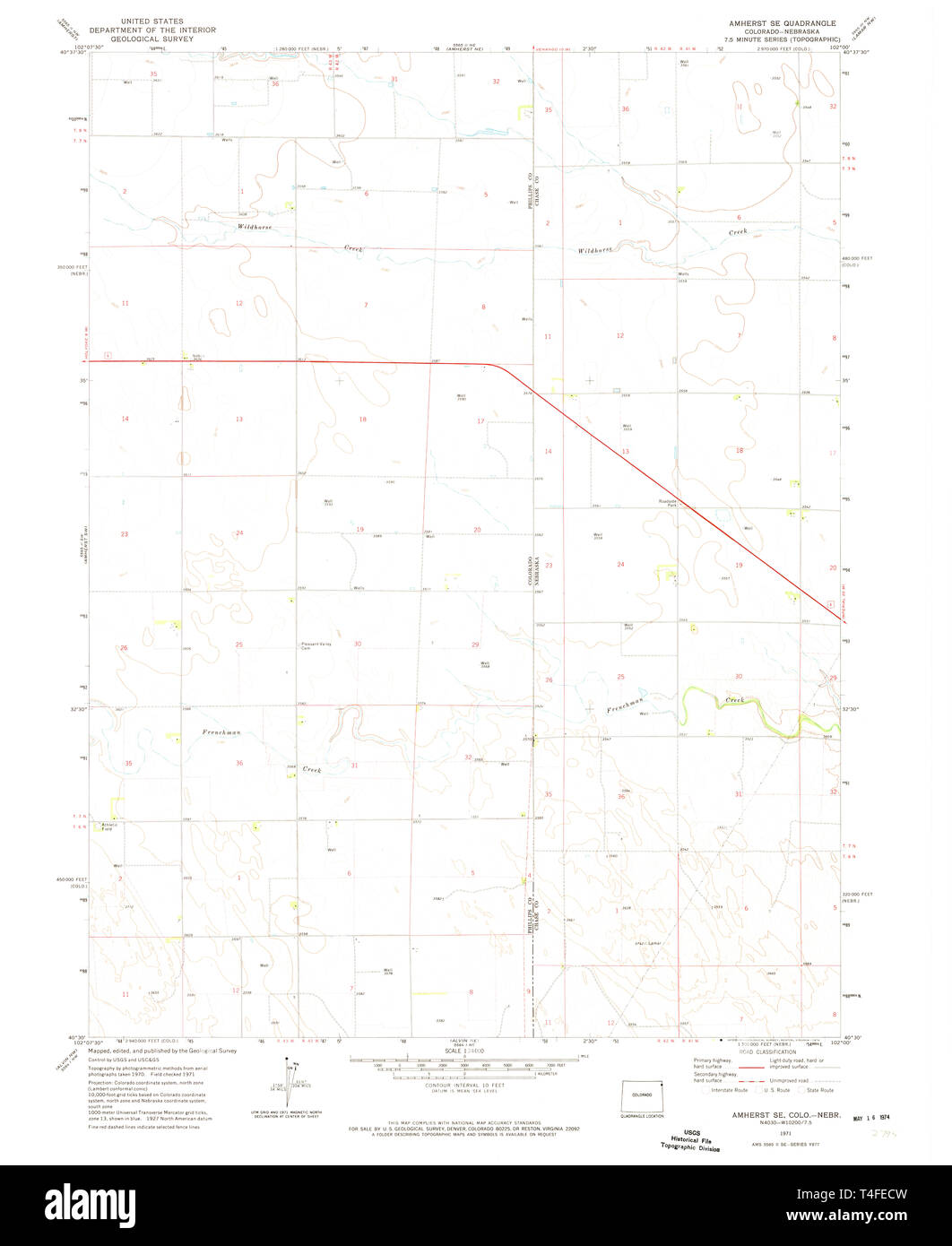 USGS TOPO Map Colorado CO Amherst SE 232094 1971 24000 Restoration ...