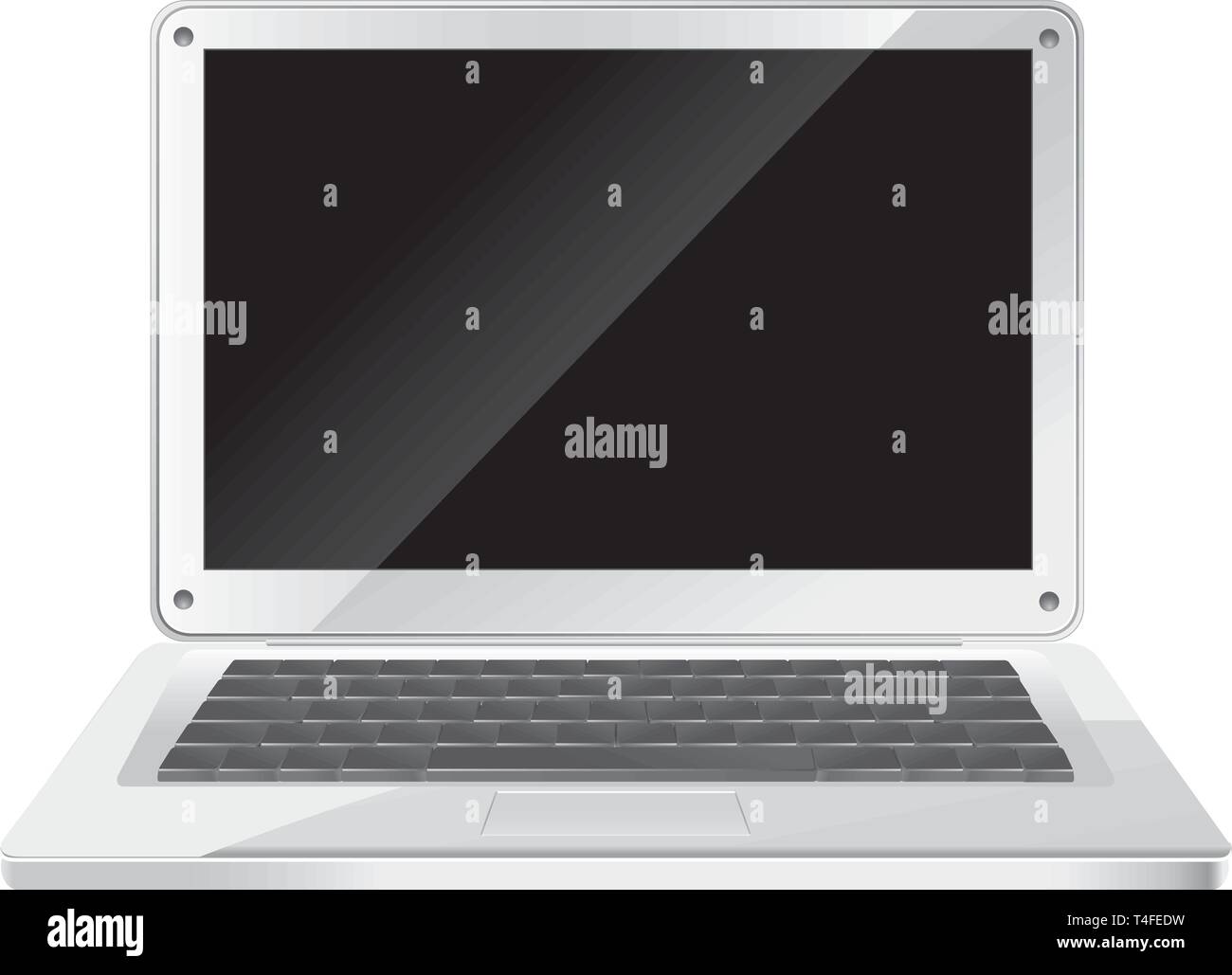 Simple silver laptop, vector illustration Stock Vector Image & Art - Alamy
