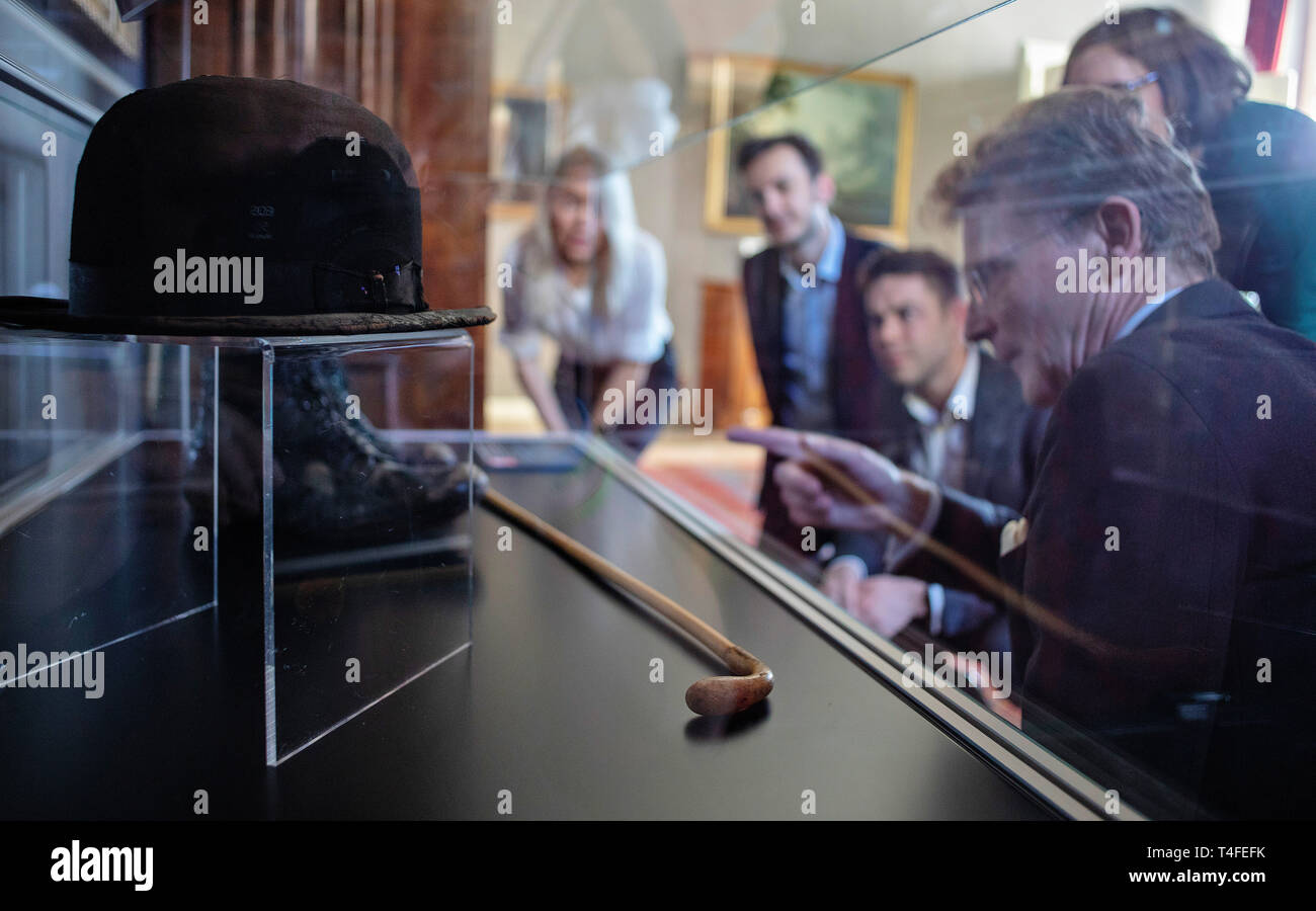 British ambassador to Prague Nick Archer (right) shows to his ...