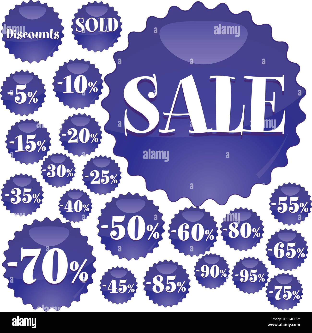 Big blue Sale stickers, vector illustration Stock Vector Image & Art ...
