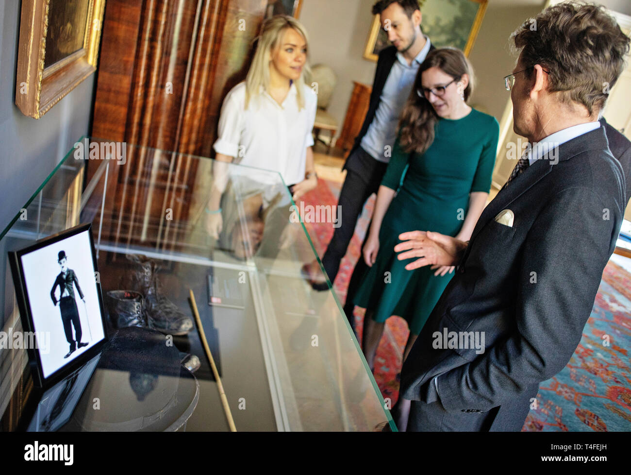British ambassador to Prague Nick Archer (right) shows to his ...