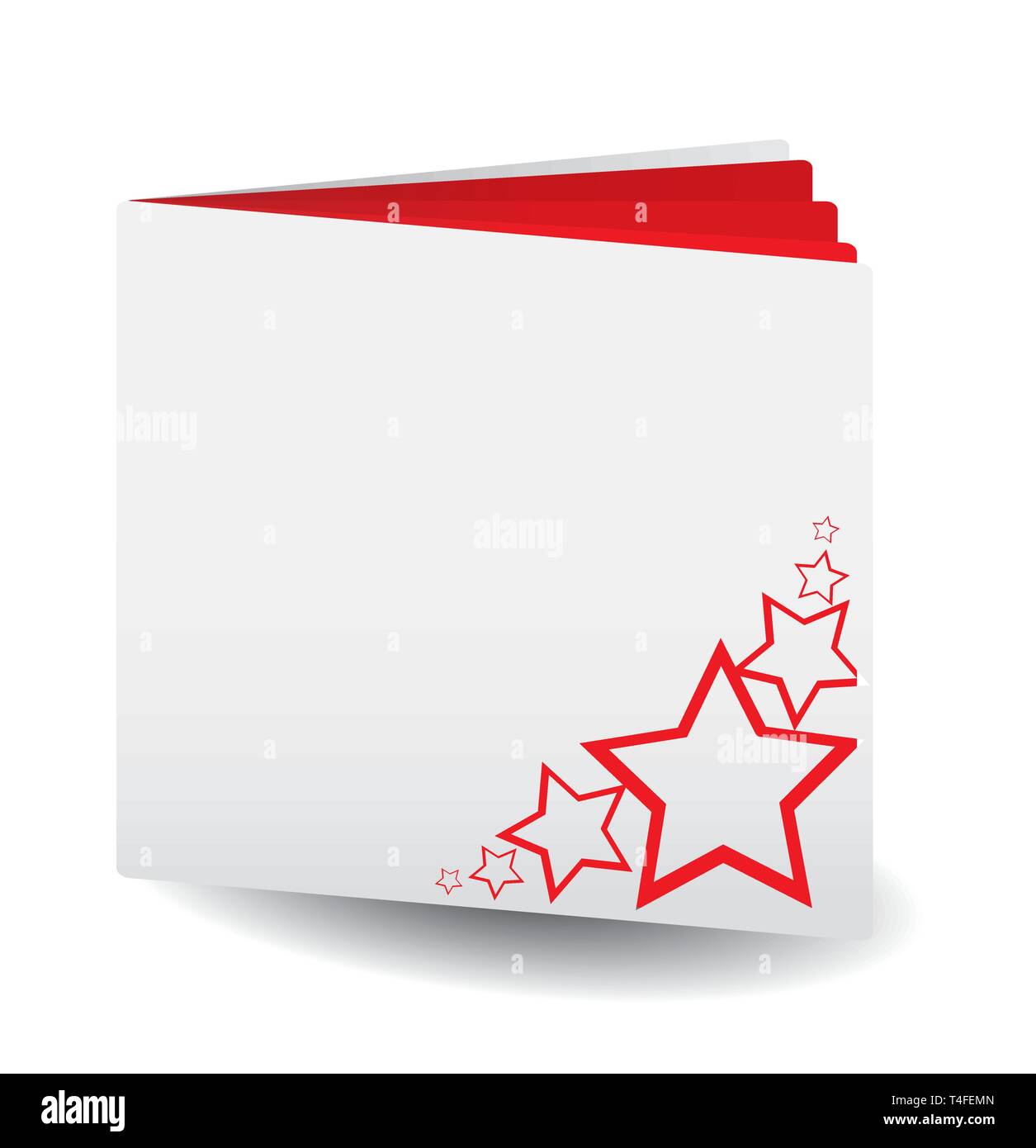 Book with red pages and red stars on cover, vector illustration Stock ...