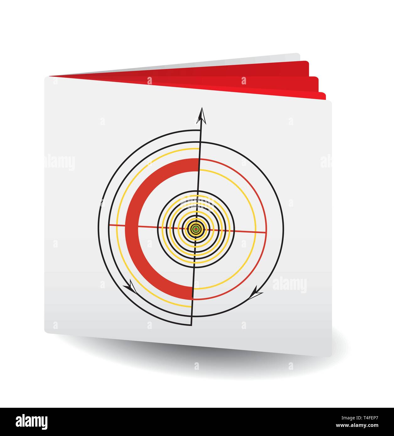 Book with red pages and target cell on cover, vector illustration Stock ...