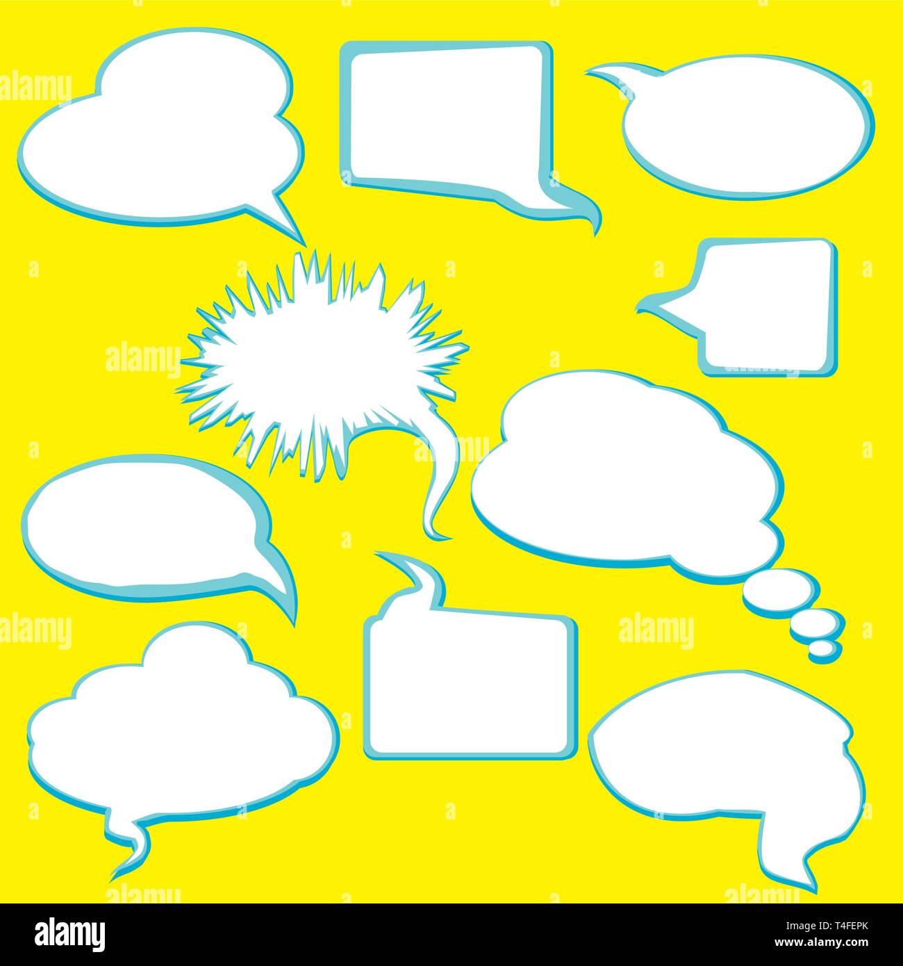 Talking bubble set, comic style speech bubbles collection. Funny design ...