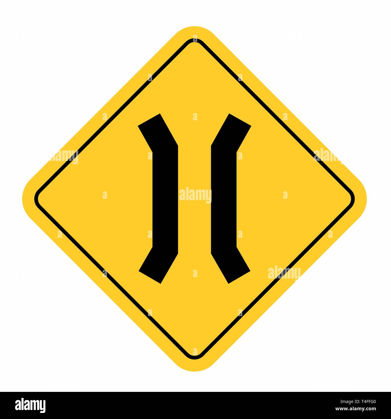 Narrow bridge road sign Stock Vector Image & Art - Alamy