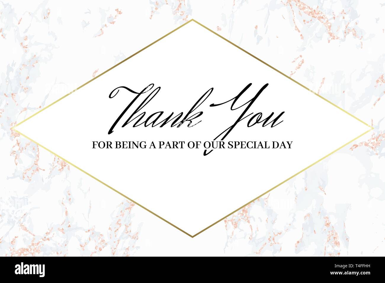 Design of Thank you card template. Marble texture Stock Vector Image ...