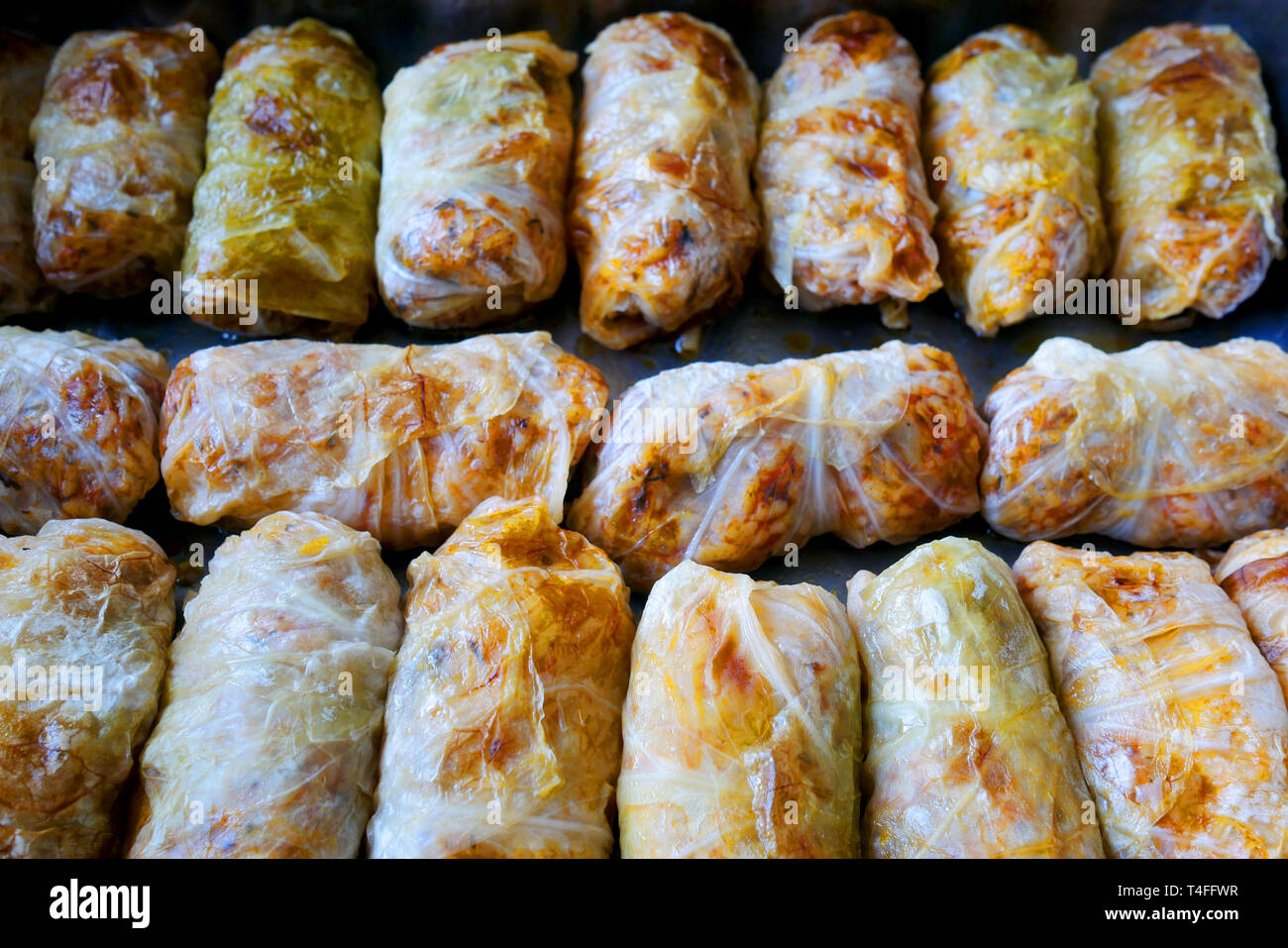 Home made food. Prepared for baking sarmi. Traditional meal with rice ...