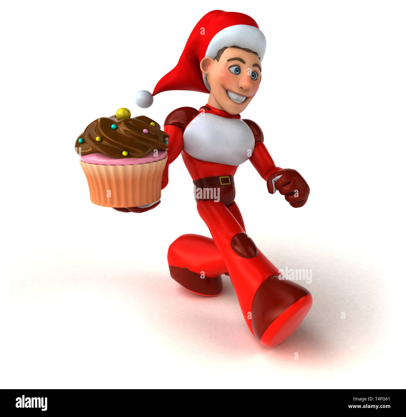 Fun Super Santa Claus - 3D Illustration Stock Photo - Alamy