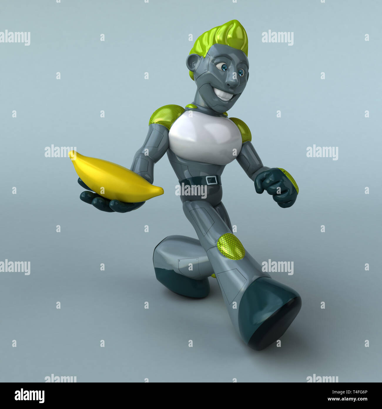 Green Robot - 3D Illustration Stock Photo - Alamy