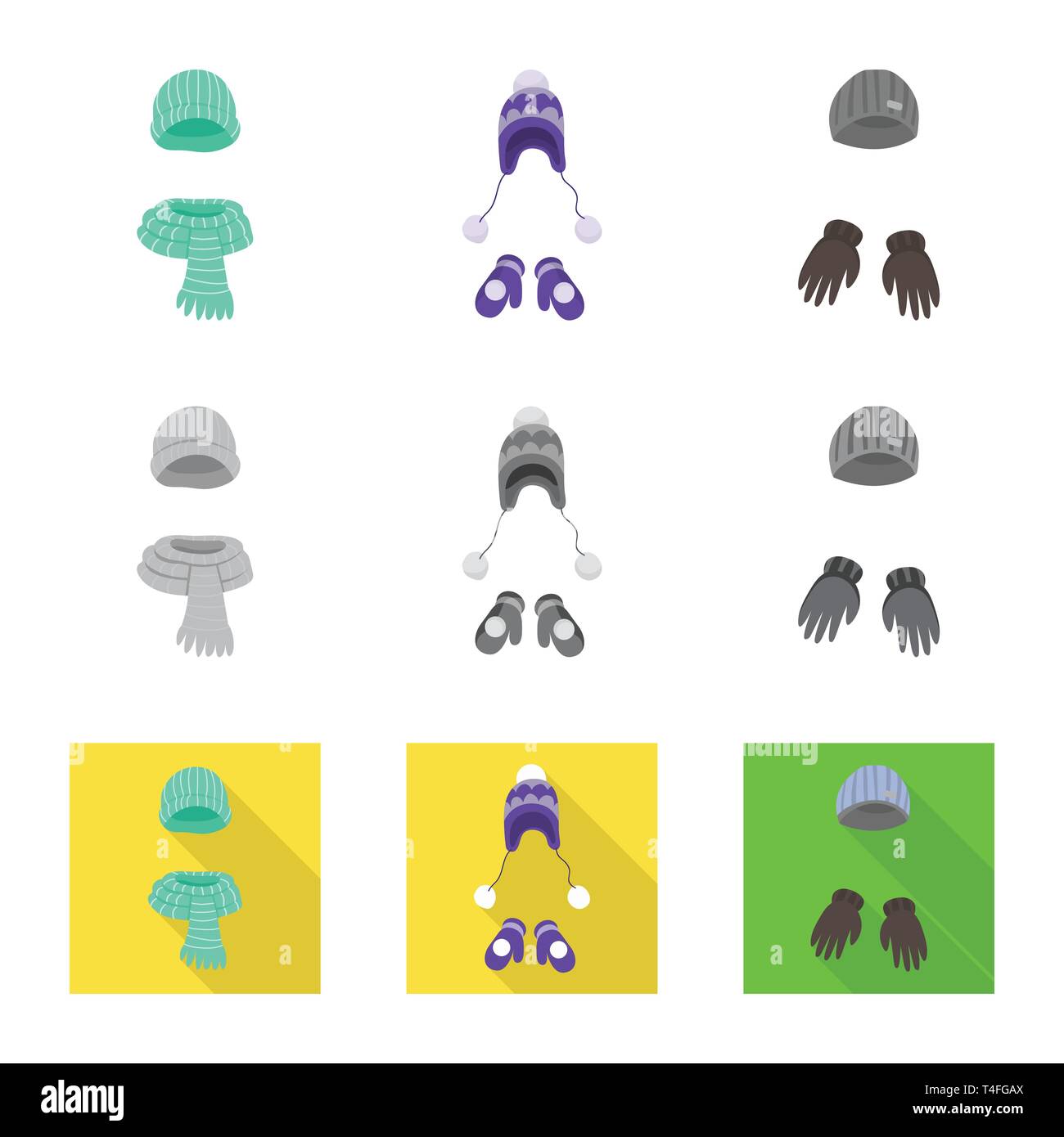 Isolated object of clothes and texture symbol. Collection of clothes ...