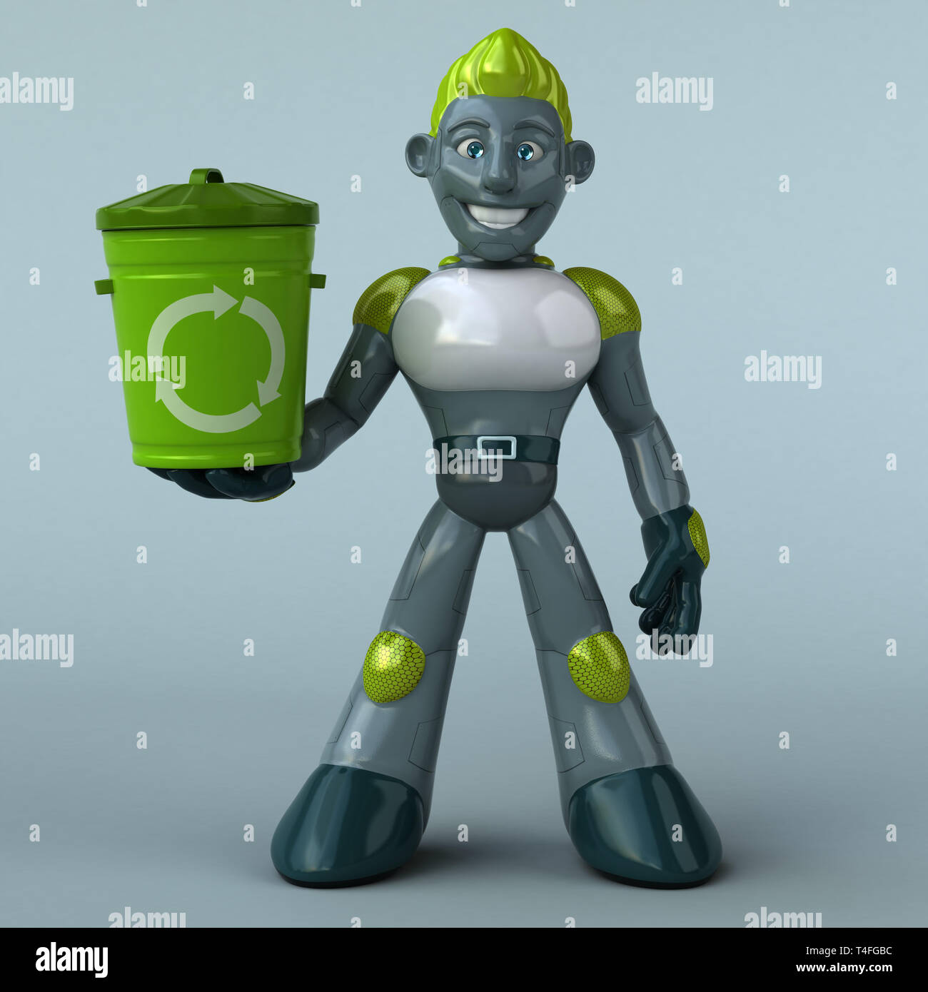 Green Robot - 3D Illustration Stock Photo - Alamy