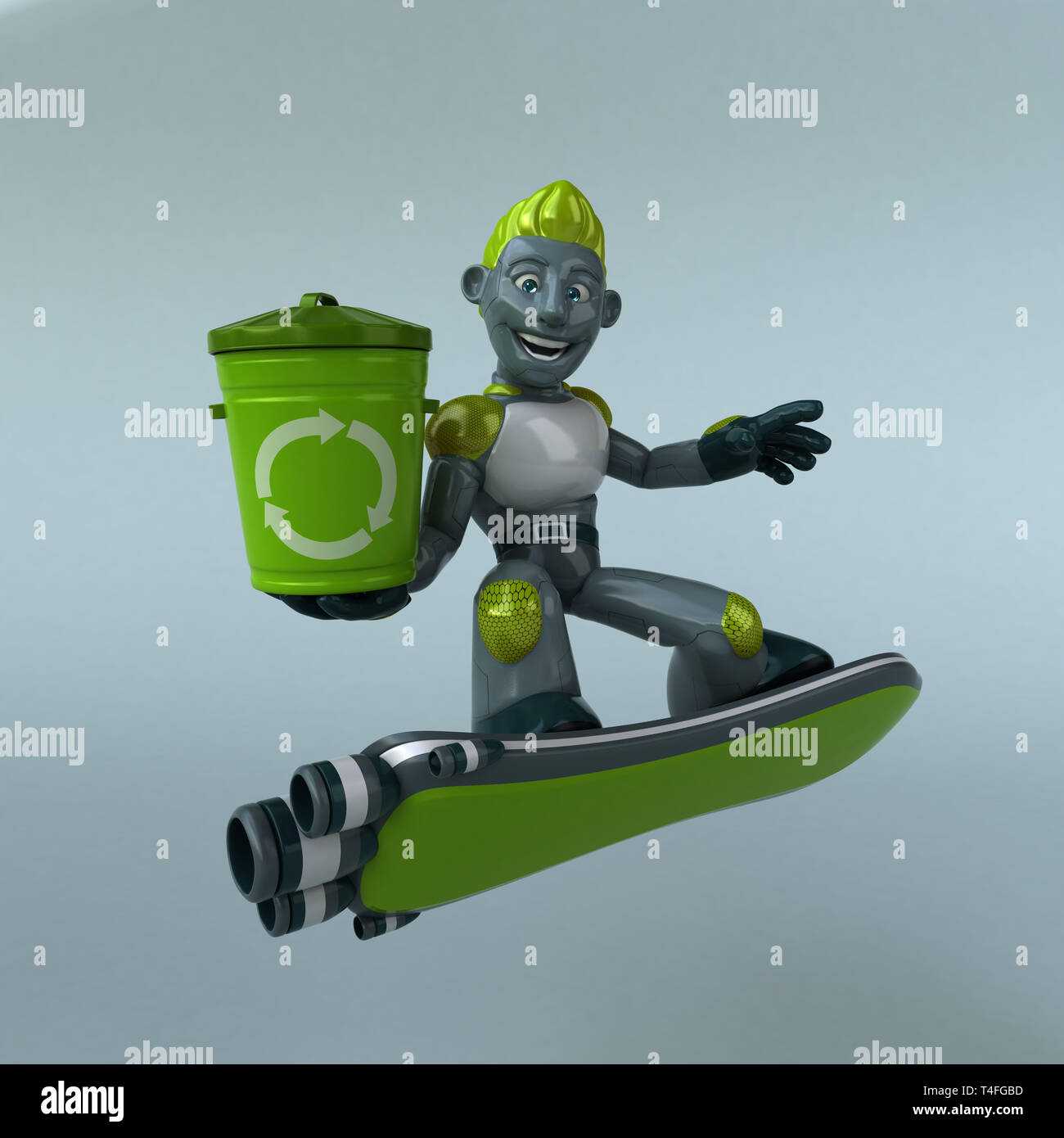 Green Robot - 3D Illustration Stock Photo - Alamy