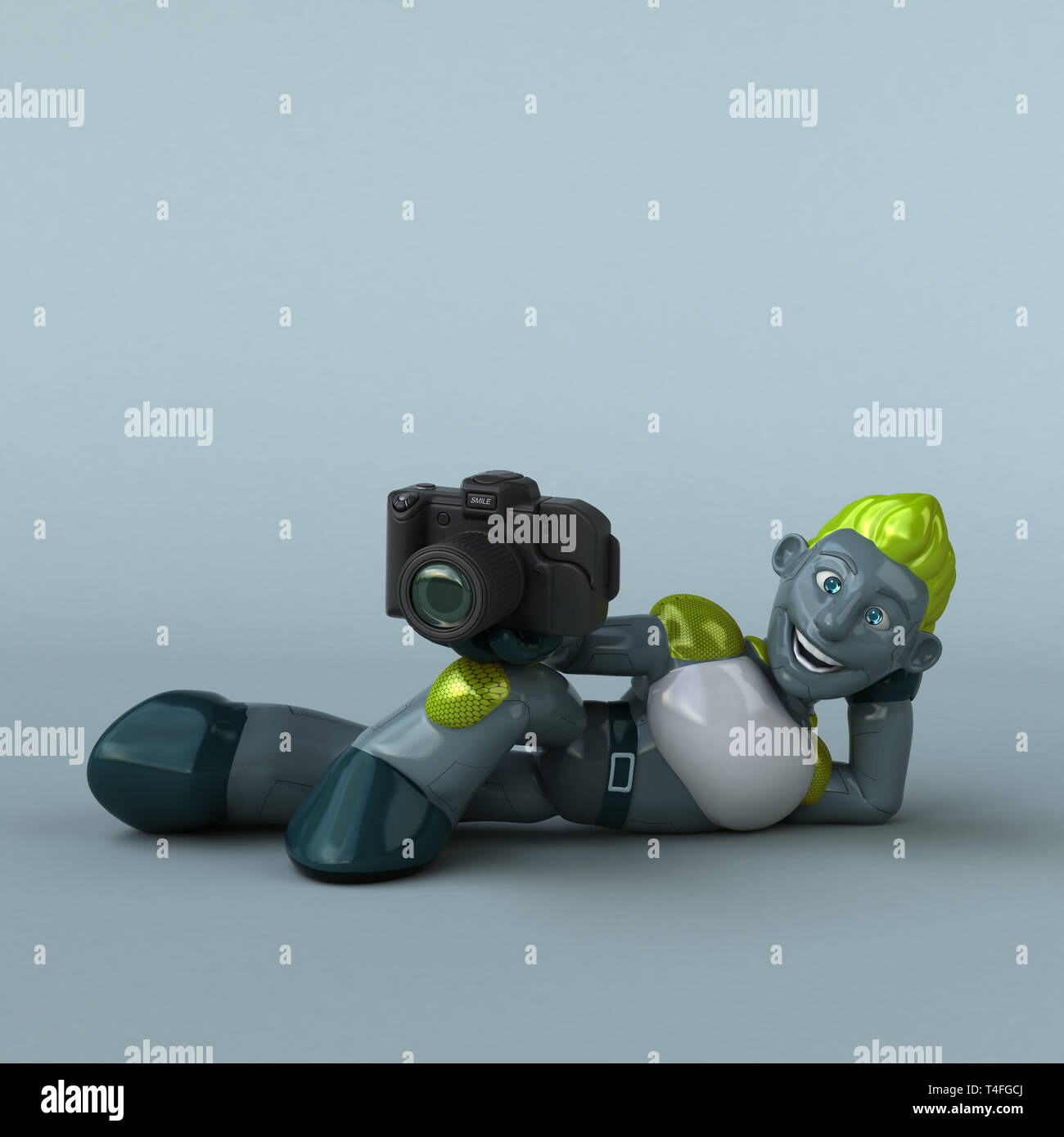 Green Robot - 3D Illustration Stock Photo - Alamy