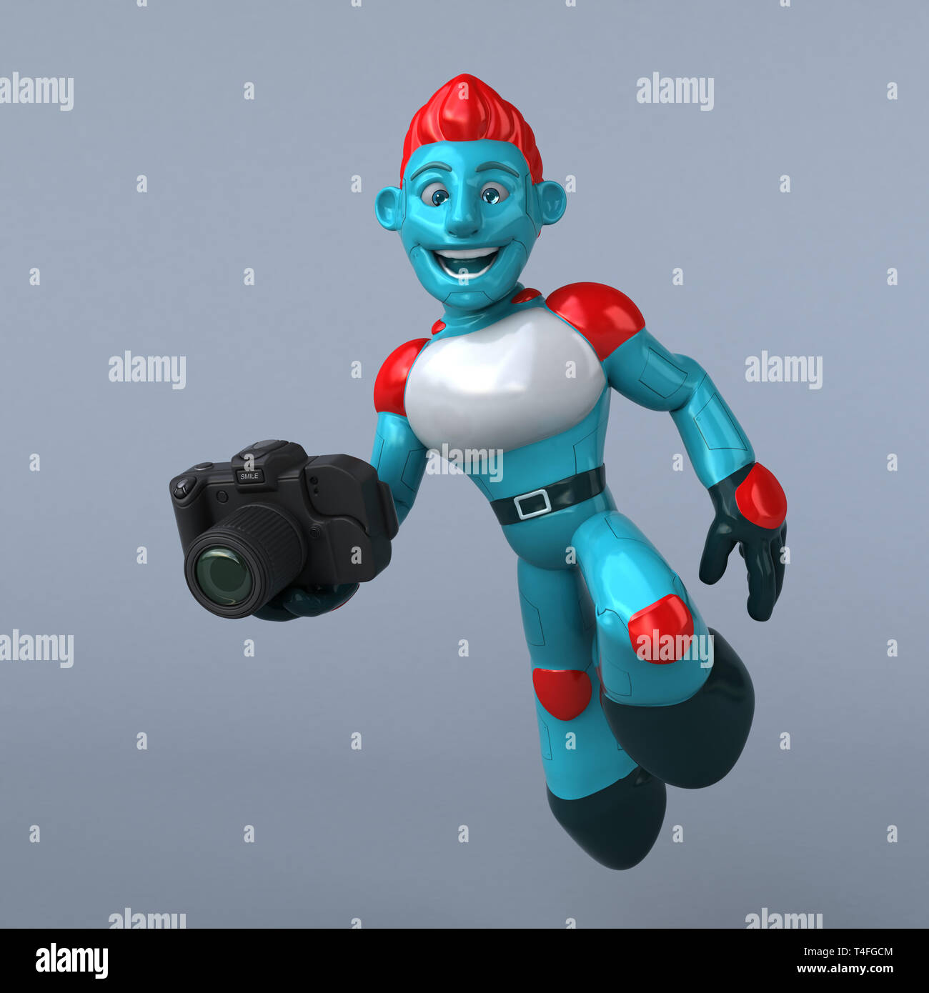 Red Robot - 3D Illustration Stock Photo - Alamy