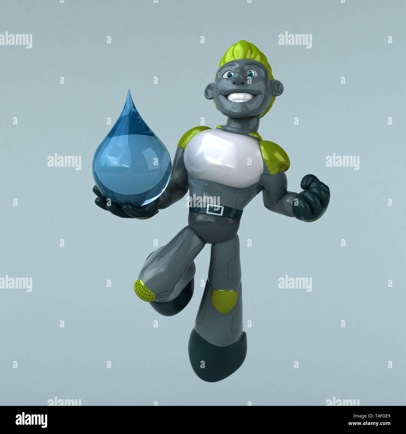 Green Robot - 3D Illustration Stock Photo - Alamy
