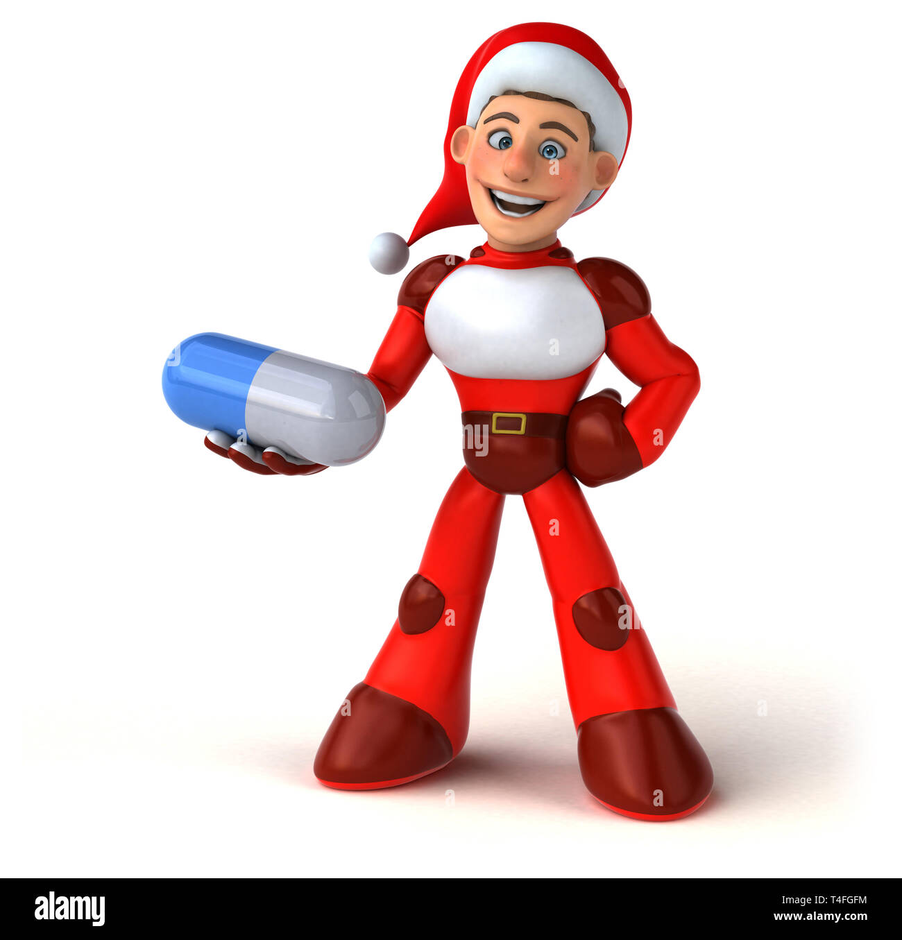 Fun Super Santa Claus - 3D Illustration Stock Photo - Alamy