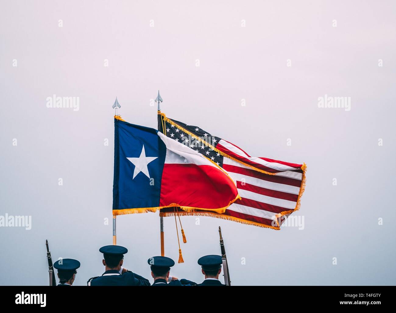 Baylor University Air Force ROTC cadets present the American and Texas ...