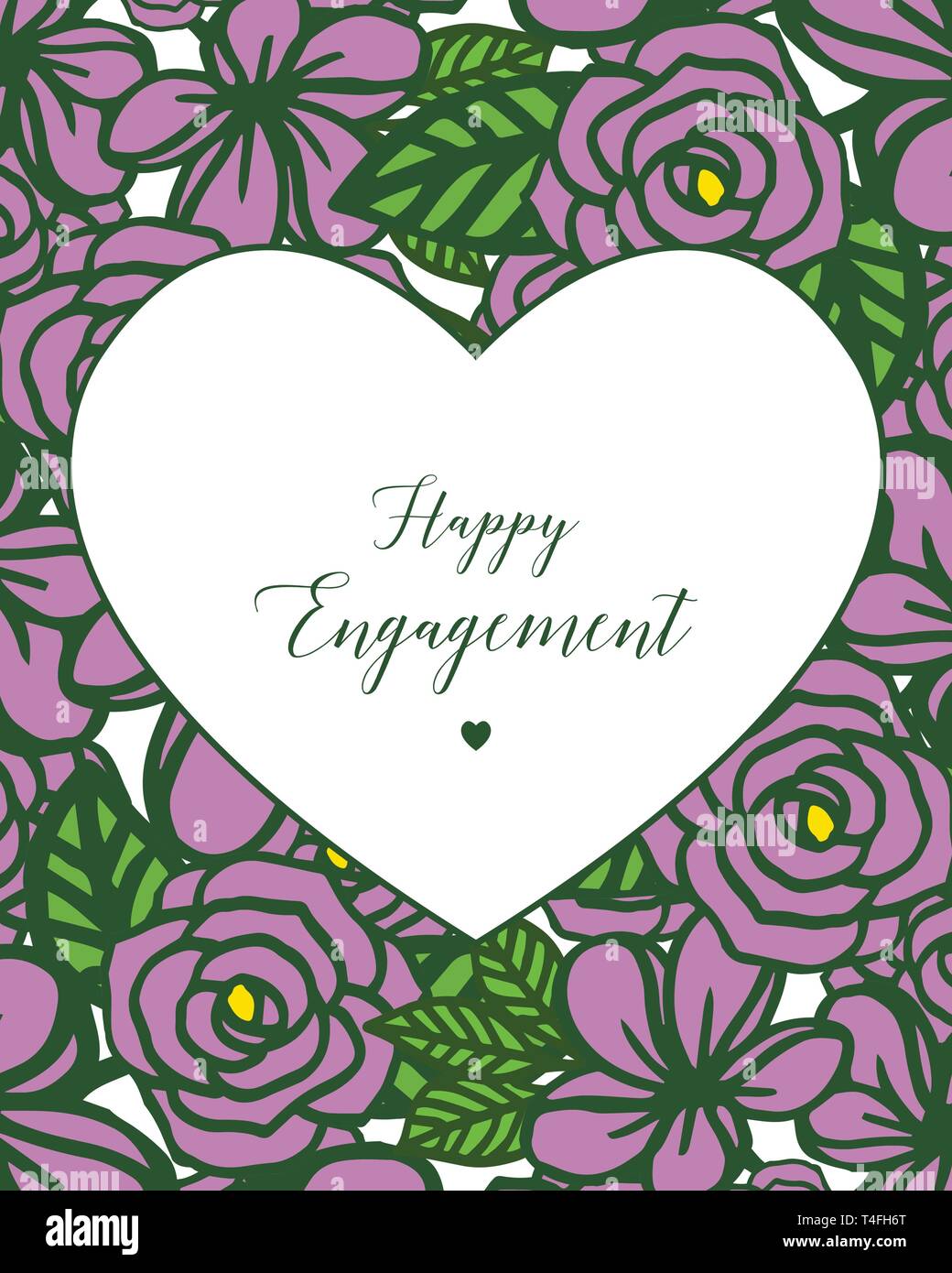 Vector illustration decoration happy engagement for elegant flower ...