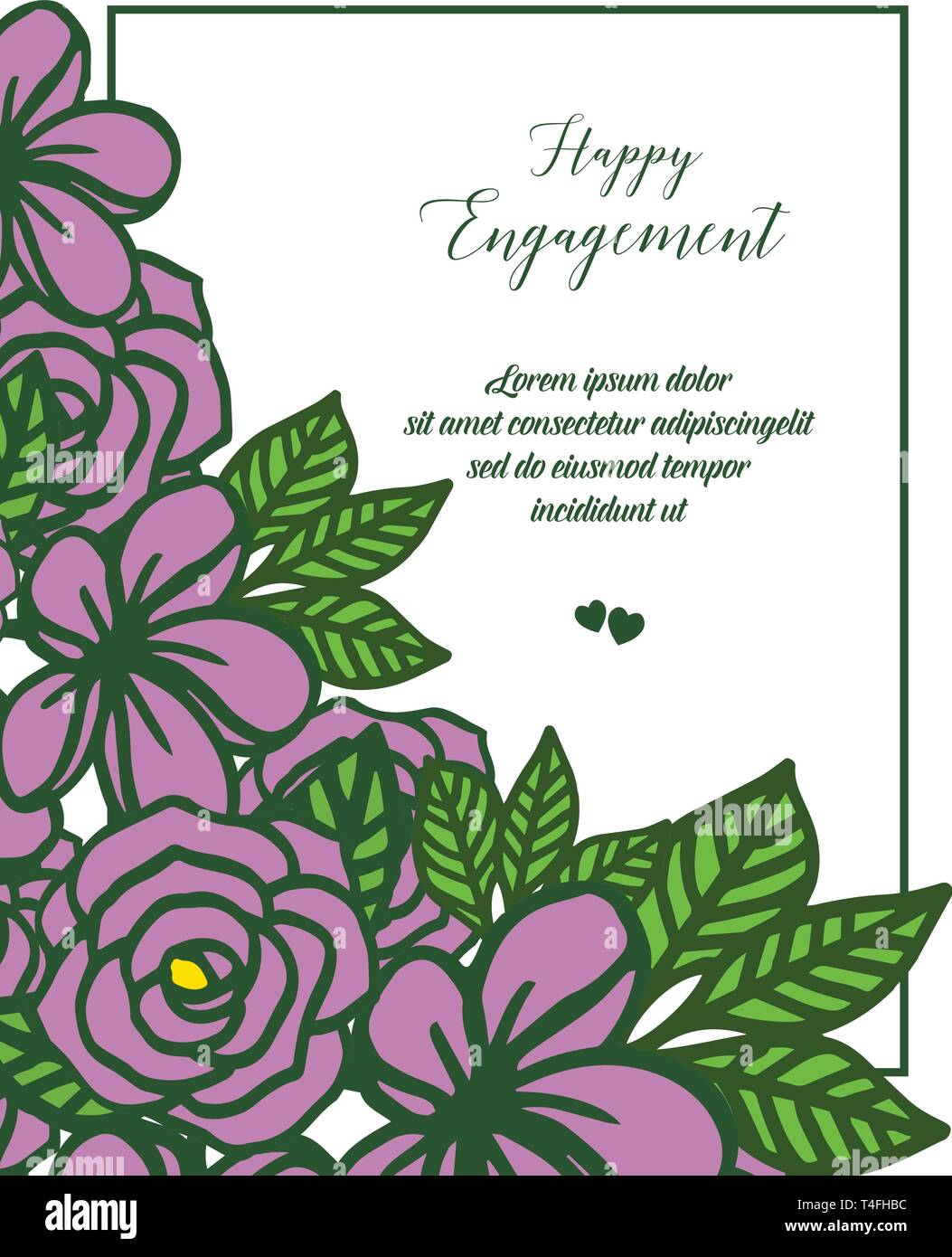 Vector illustration decoration happy engagement for elegant flower ...