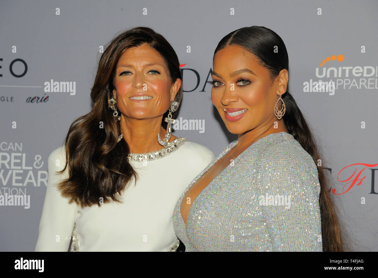 NEW YORK, NY - APRIL 15: Ruthie Davis and La La Anthony attend the AAFA ...