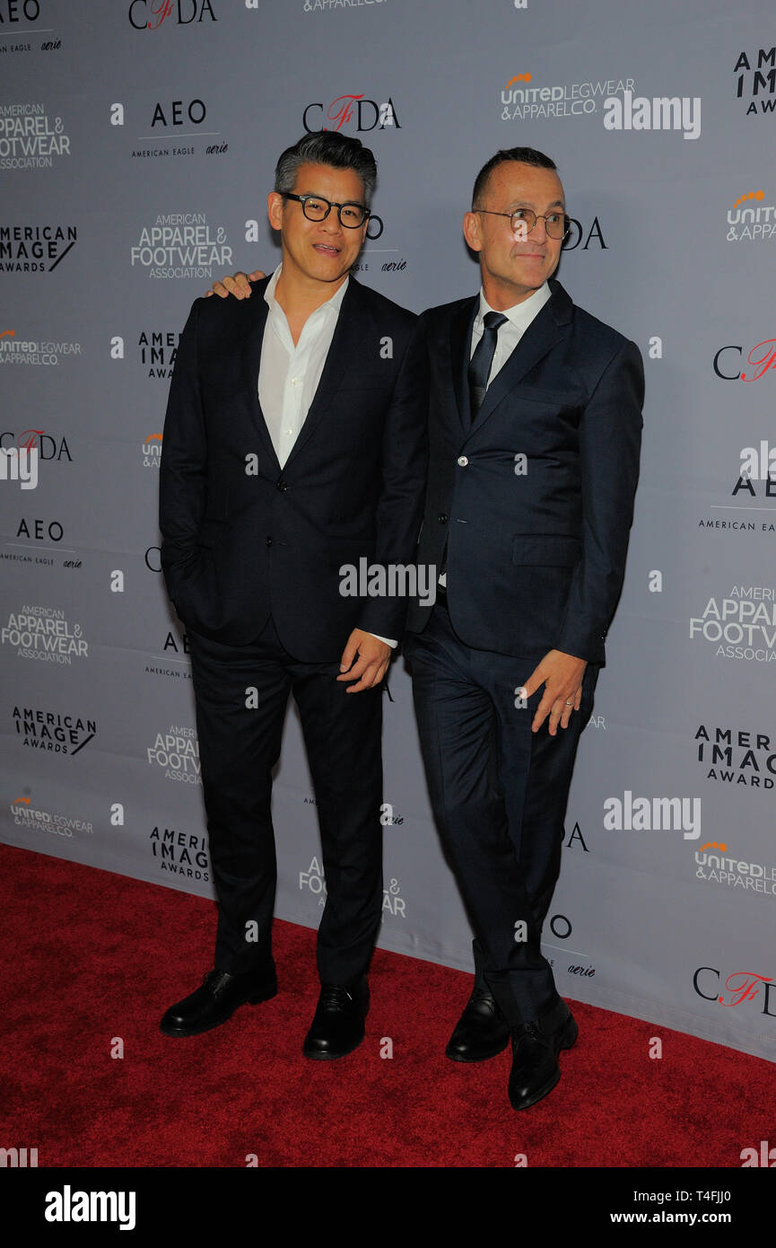 NEW YORK, NY - APRIL 15: Peter Som and Steven Kolb attend the AAFA ...